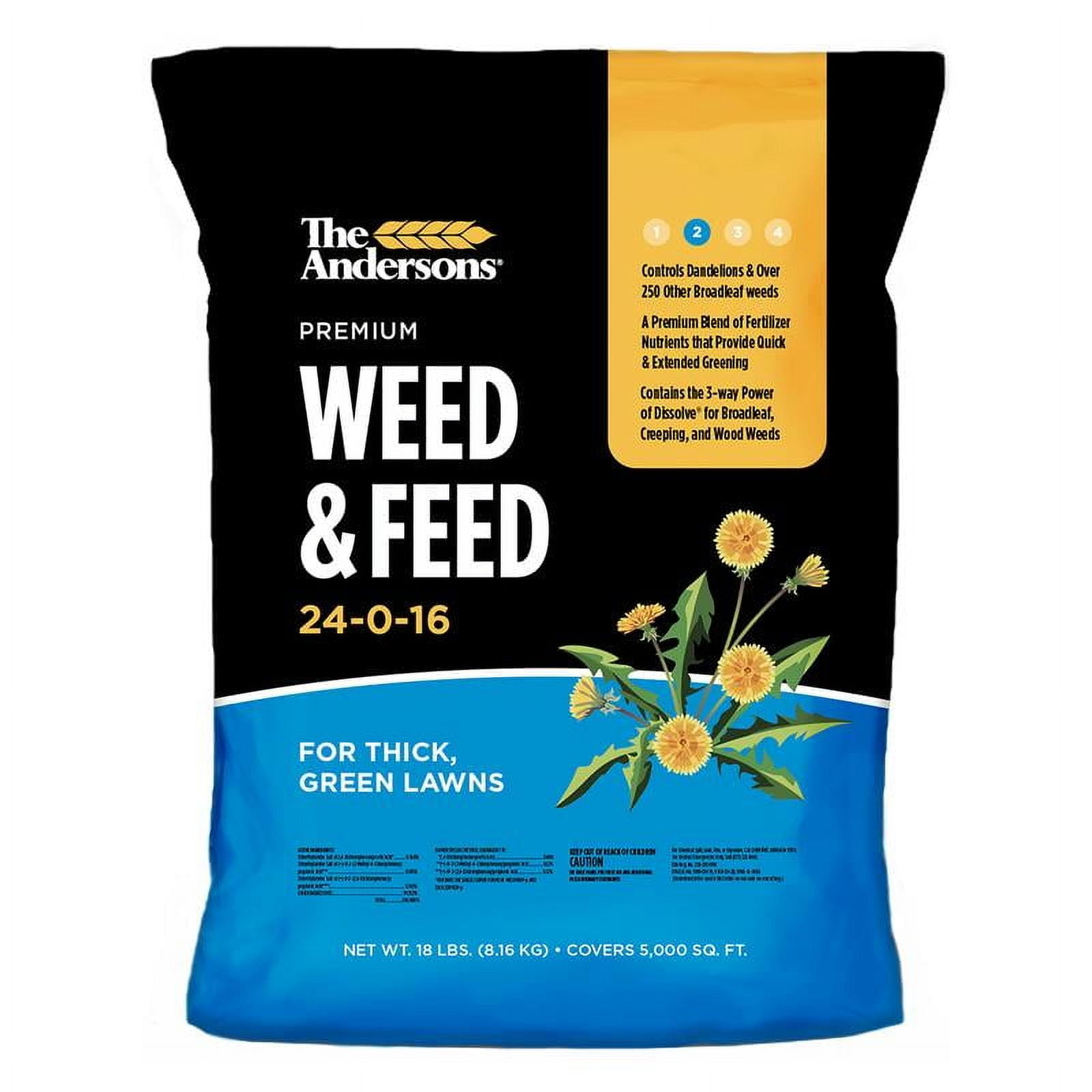 The Andersons Premium Weed and Feed 24-0-16 for Thick and Greener Lawn ...