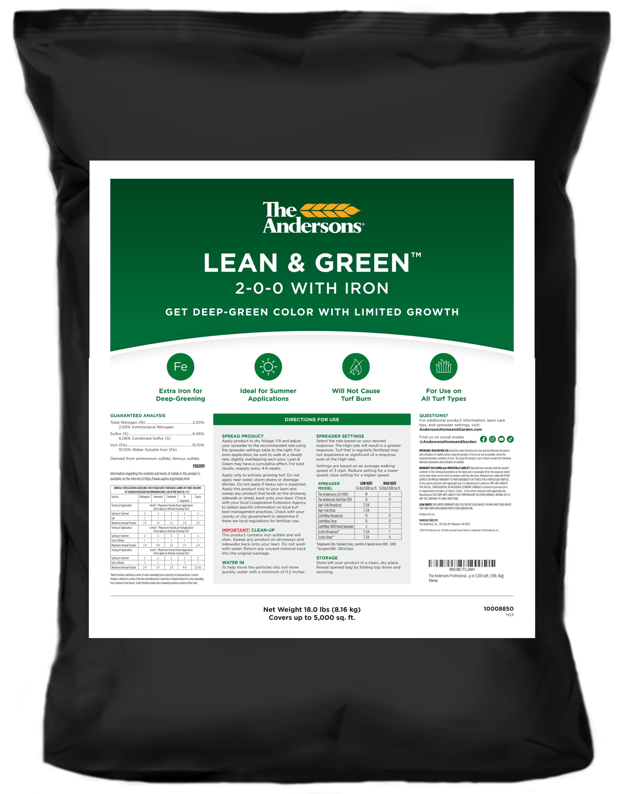 Free Shipping! The Andersons Professional Lean & Green Fertilizer 2-0-0 ...