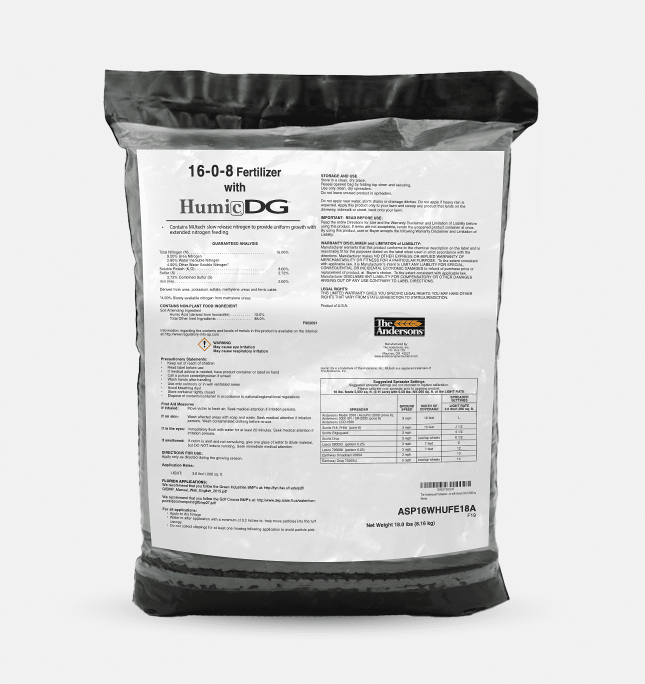 The Andersons PGF 16-0-8 Fertilizer with Humic DG 40lb Bag - Walmart.com