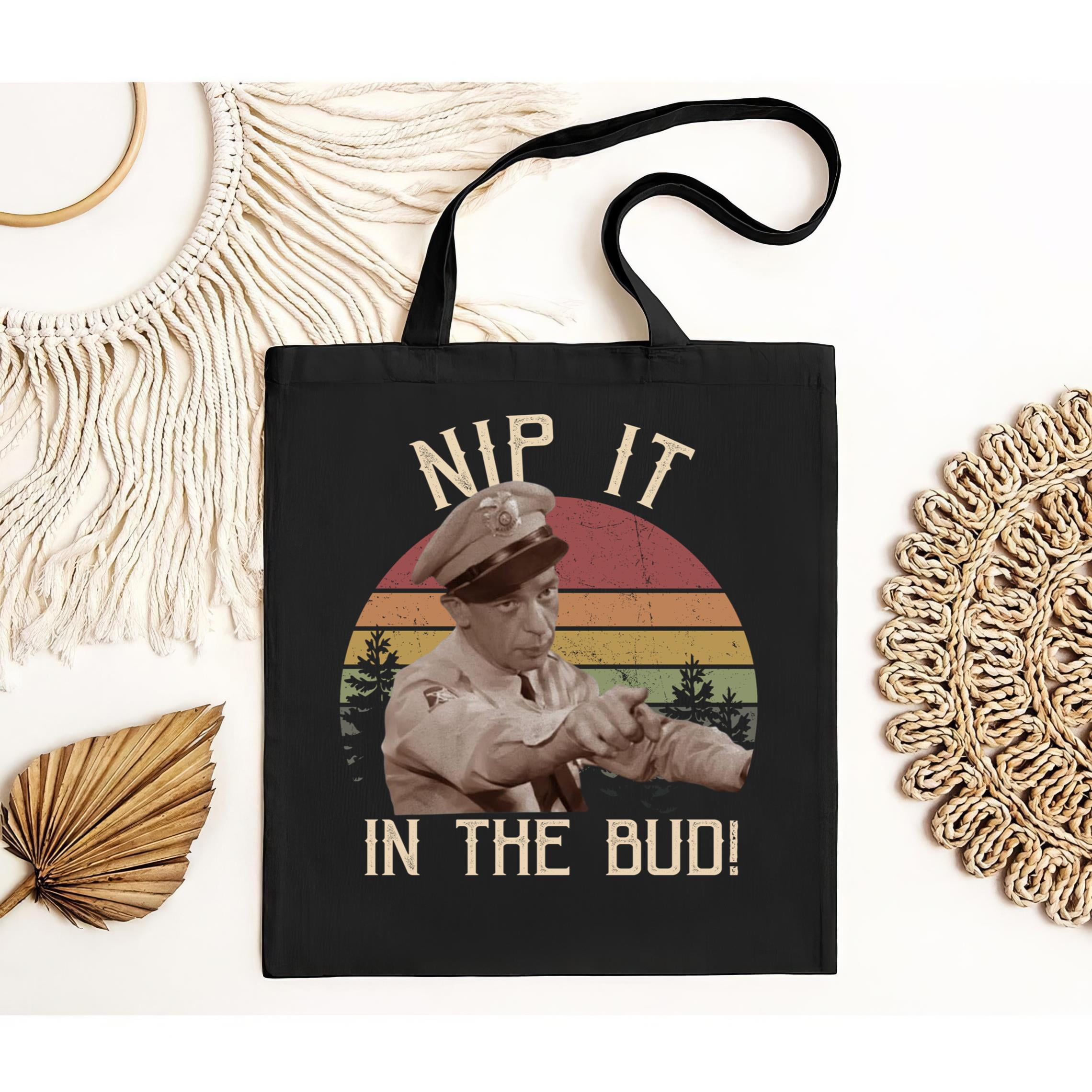 The Andy Griffith Show Funny Barney Fife Nip It in The Bud Tree Vintage Tote Bag-TH37877 ...