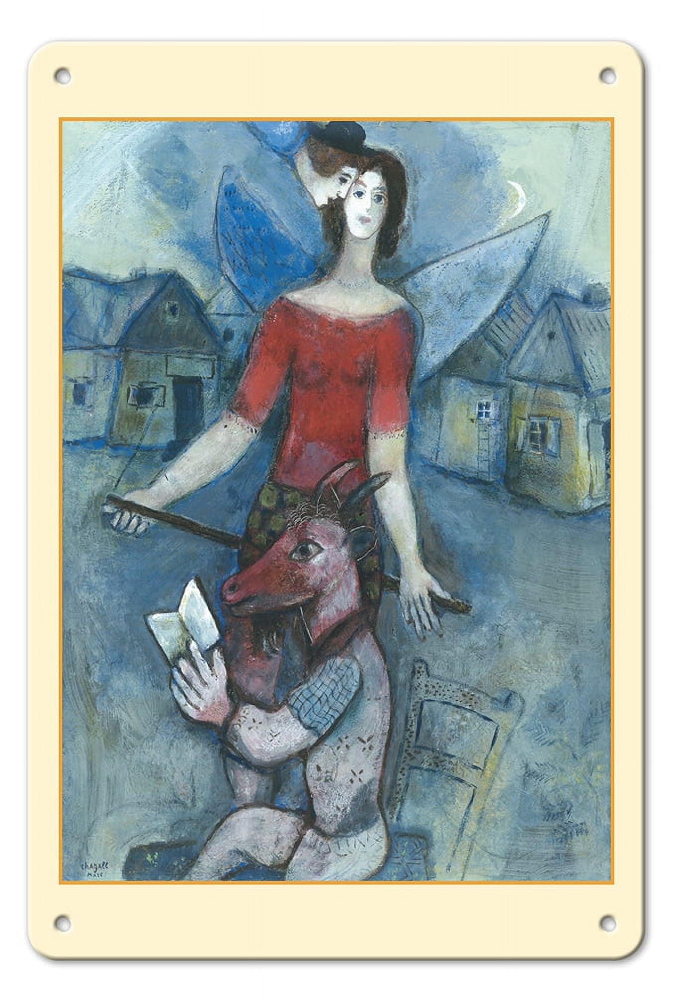 The Angel and the Reader - Vintage Abstract Art by Marc Chagall c.1939 ...