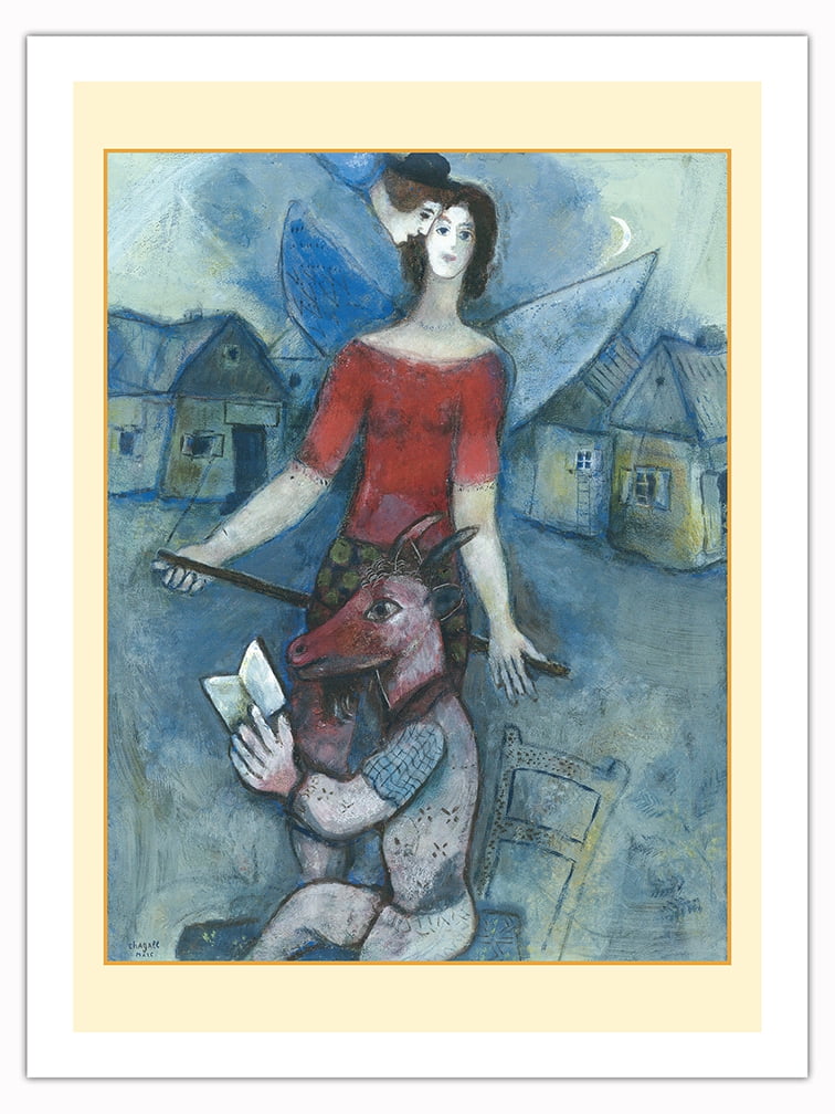 The Angel and the Reader - Vintage Abstract Art by Marc Chagall c.1939 ...