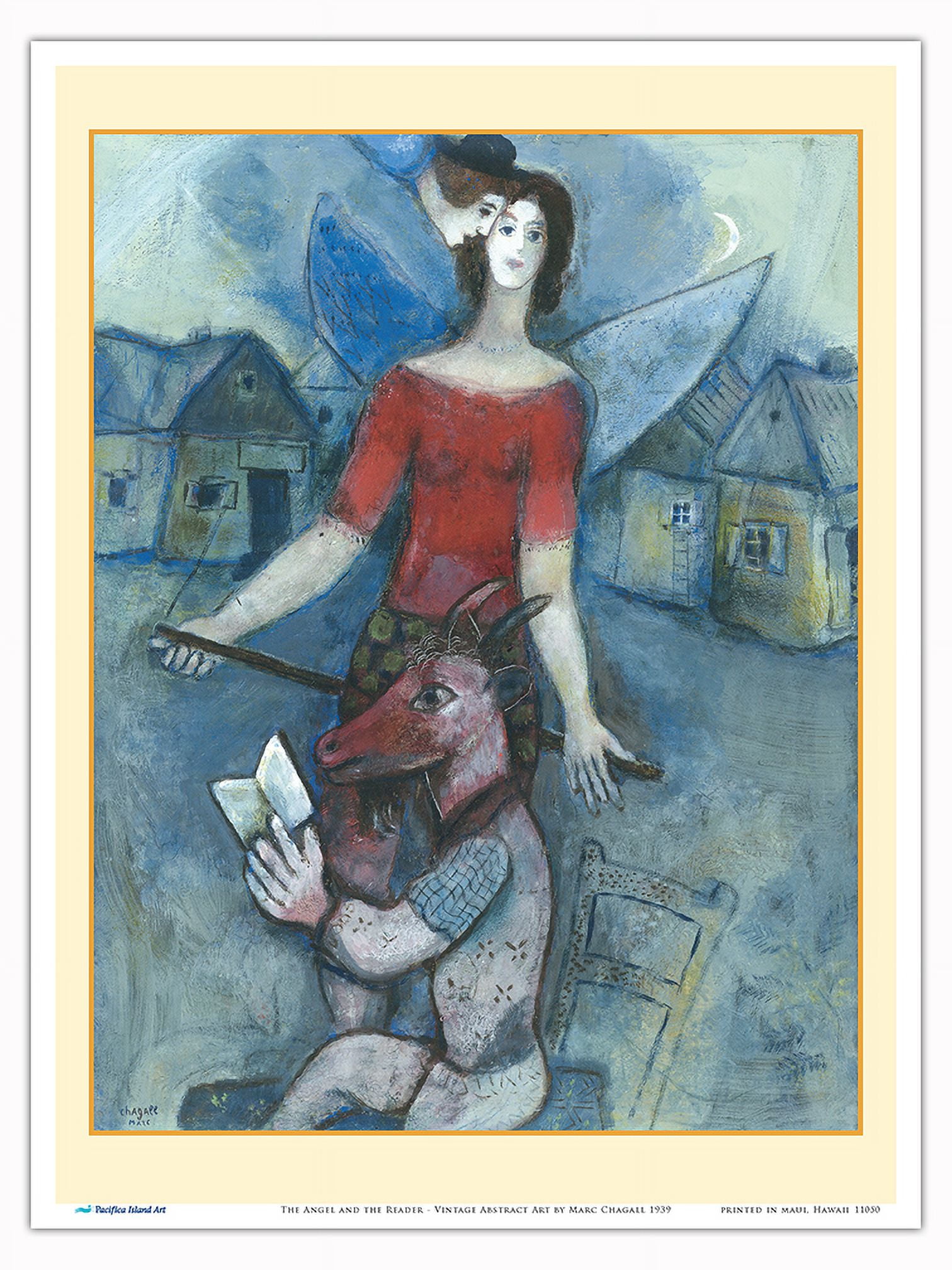 The Angel and the Reader - Vintage Abstract Art by Marc Chagall c.1939 ...