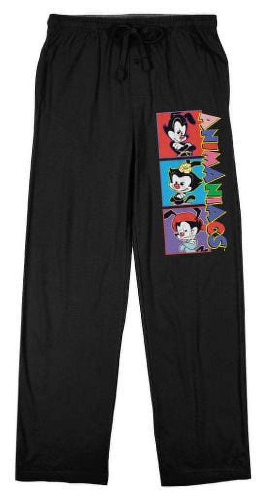 The Animaniacs Wakko Jakko and Dot Men's Black Graphic Sleep Pants-XXL ...
