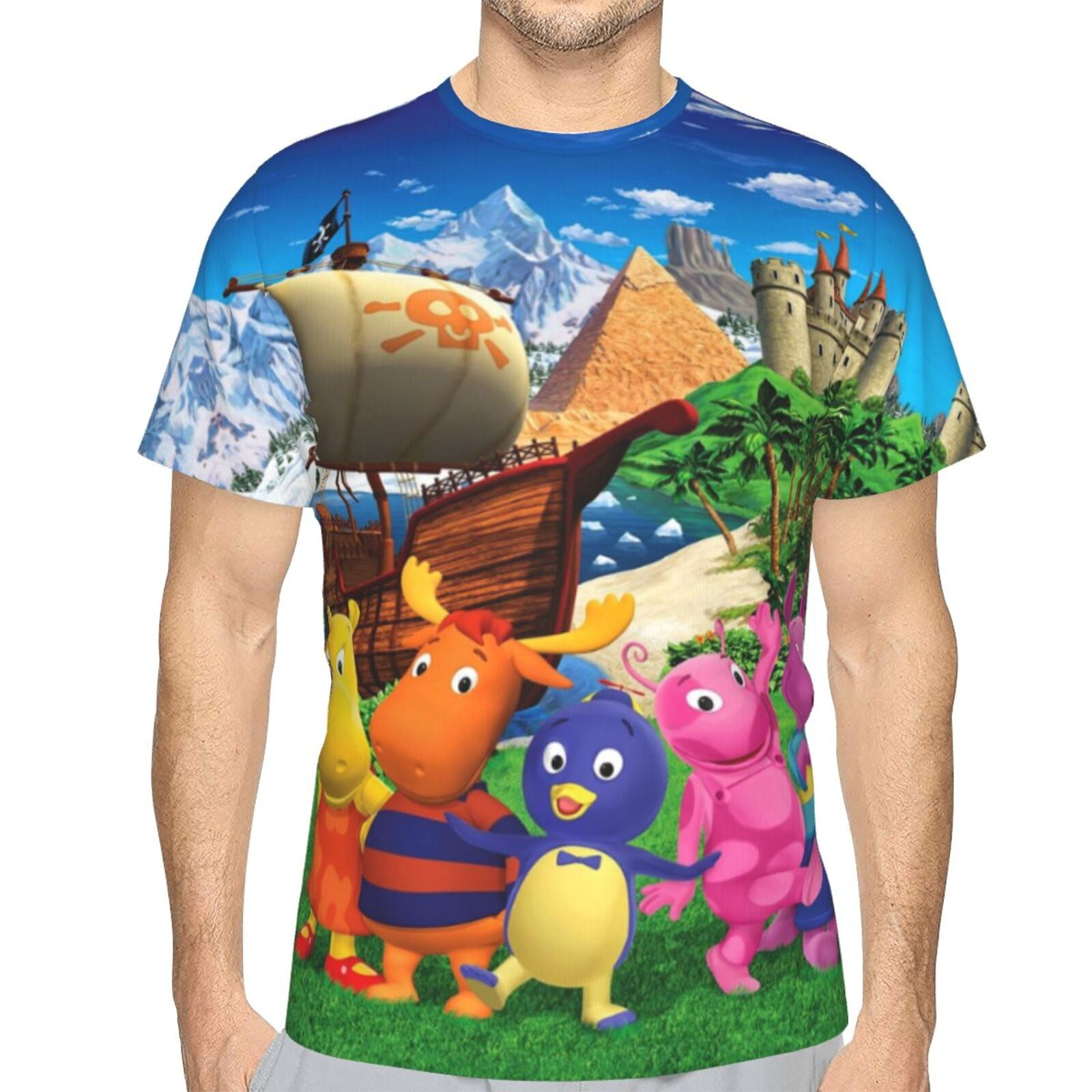 The Anime Backyardigans Mens 3d Graphic Print Shirts Casual Short ...