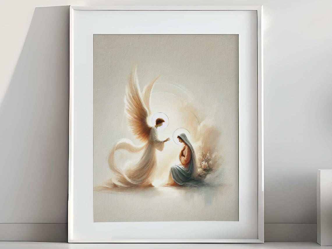 The Annunciation, Gabriel's Message to Mary, Nativity Scene, Christmas ...