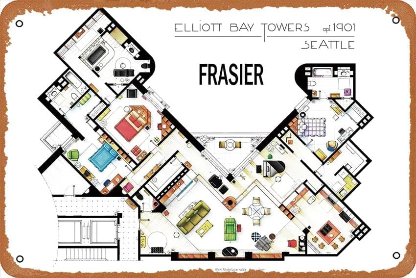 The Apartment From Frasier Poster Metal Tin Sign Retro Vintage 8x12 ...