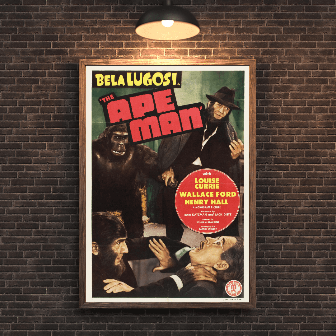 The Ape Man Bela Lugosi Vintage Movie Poster - Classic Horror Film ...