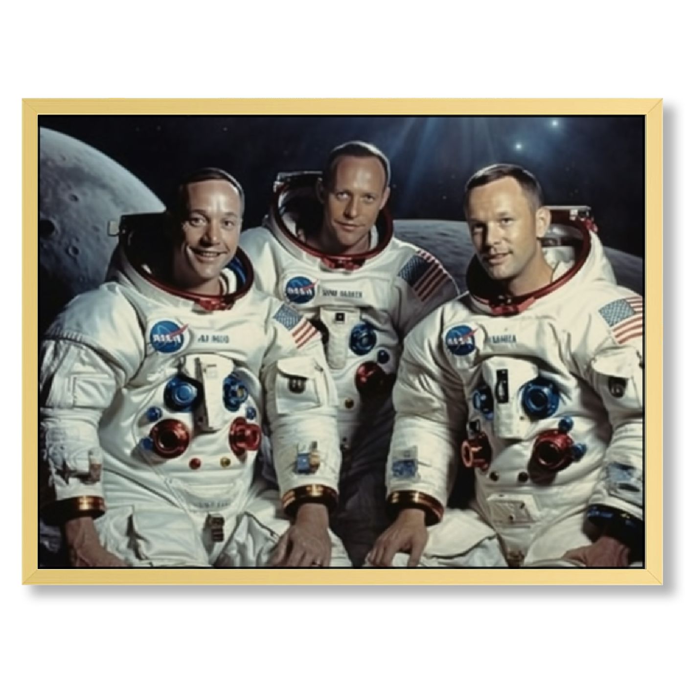 The Apollo Lunar Landing Mission Crew, , , and Art Print Home Living ...