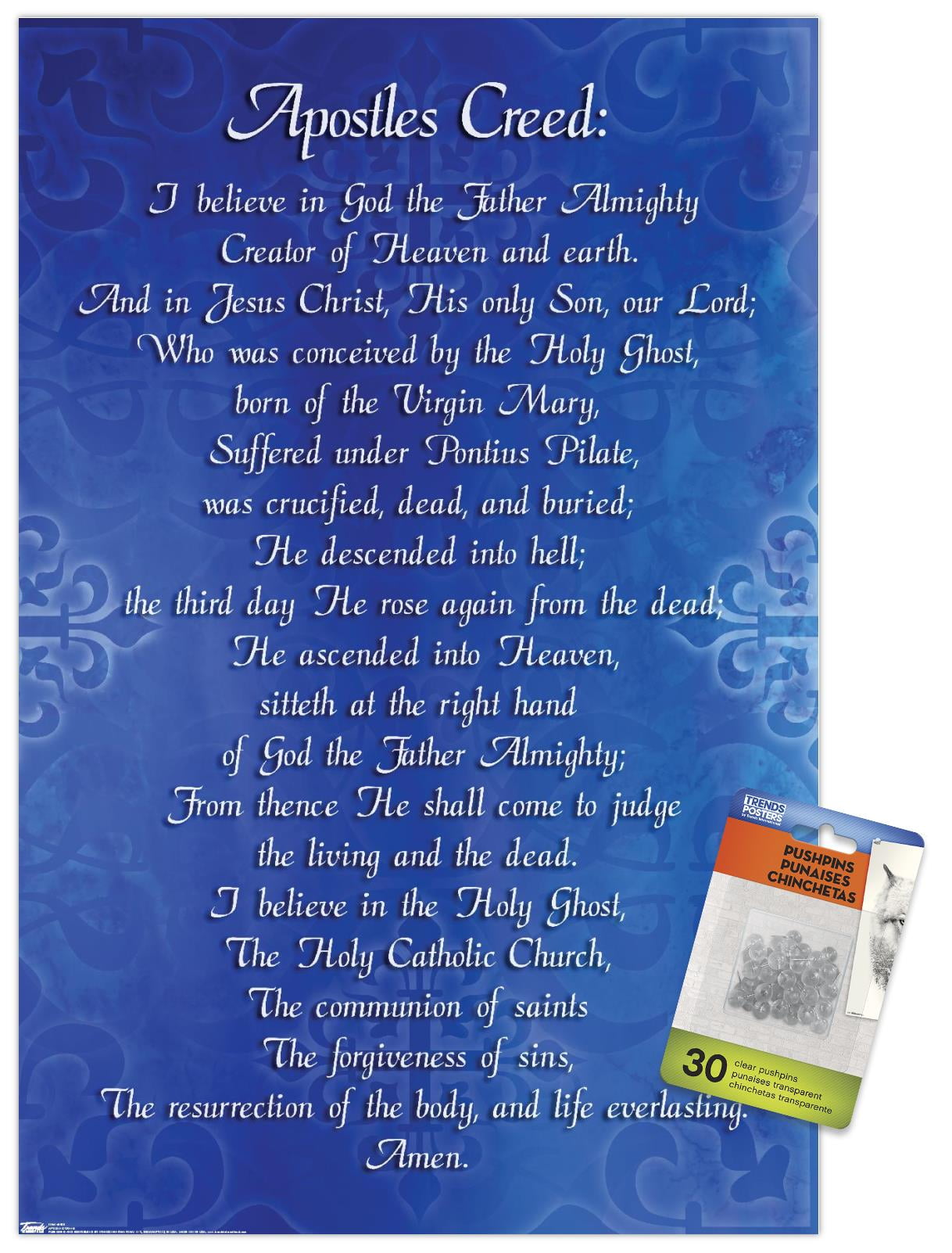 The Apostle's Creed Wall Poster with Push Pins, 14.725" x 22.375 ...