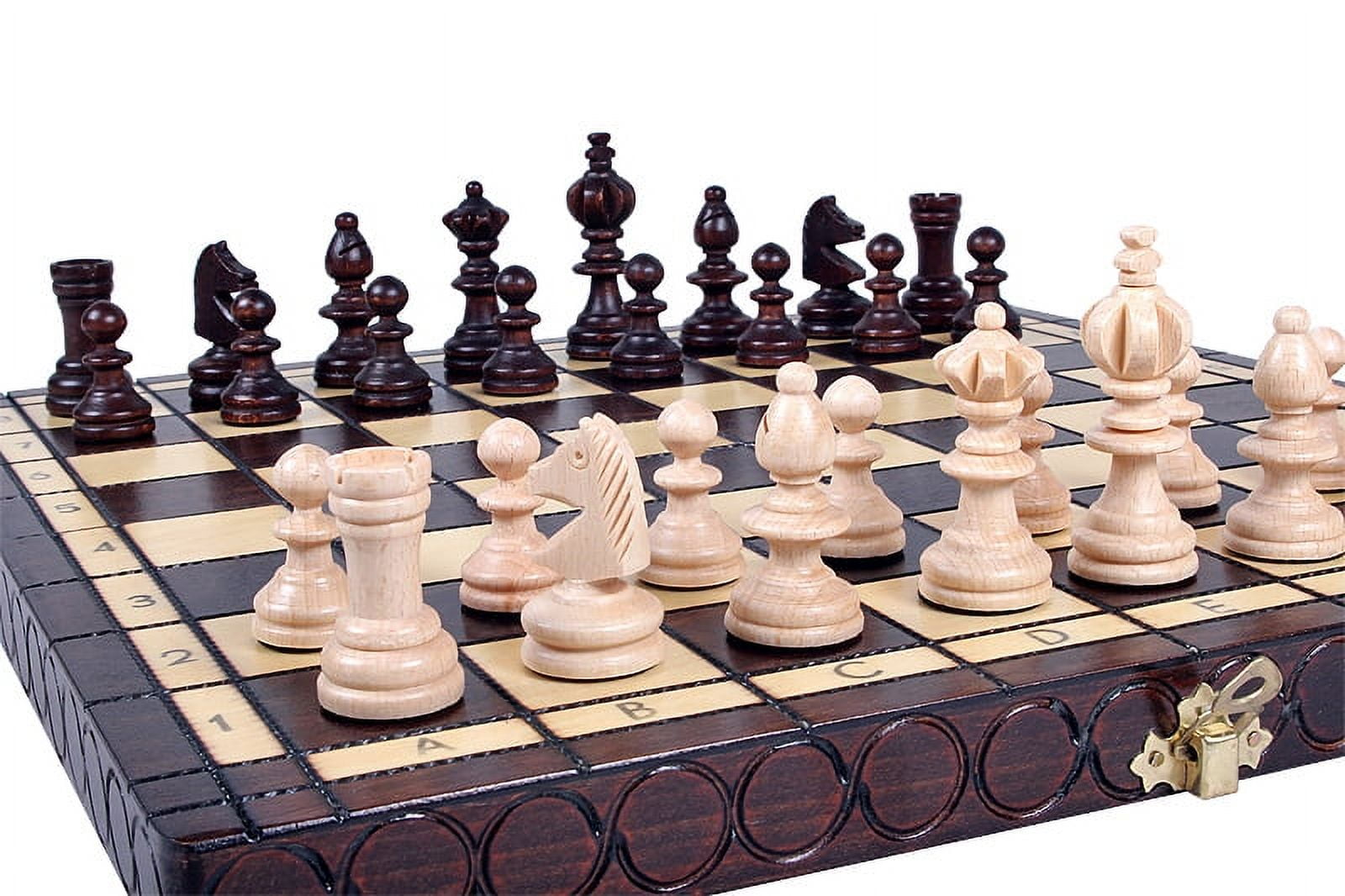 ChessCentral, European Chess Set, Folding 14 Inch Chess Board, Hornbeam ...