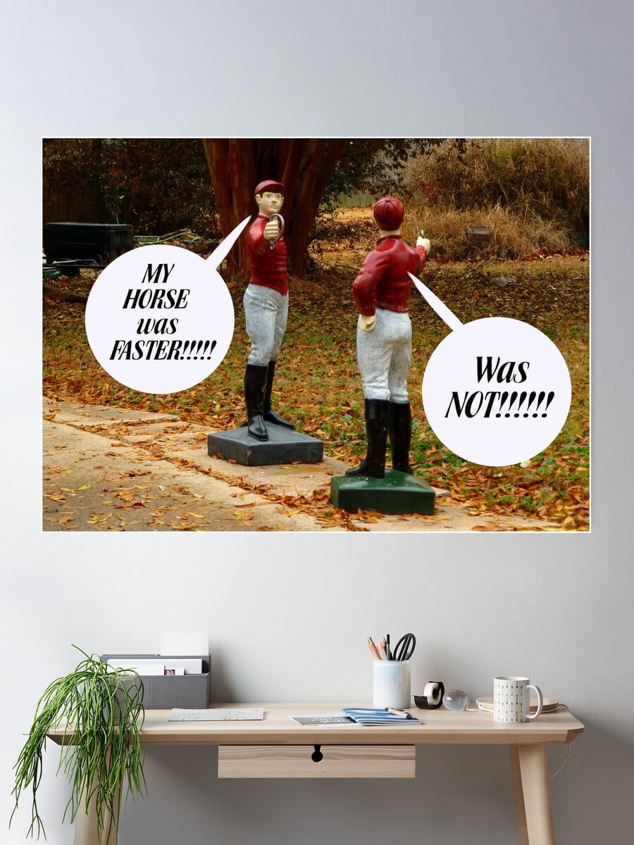 The Arguing Jockeys Poster Wall Art, Modern Wall Decor For Living Room ...