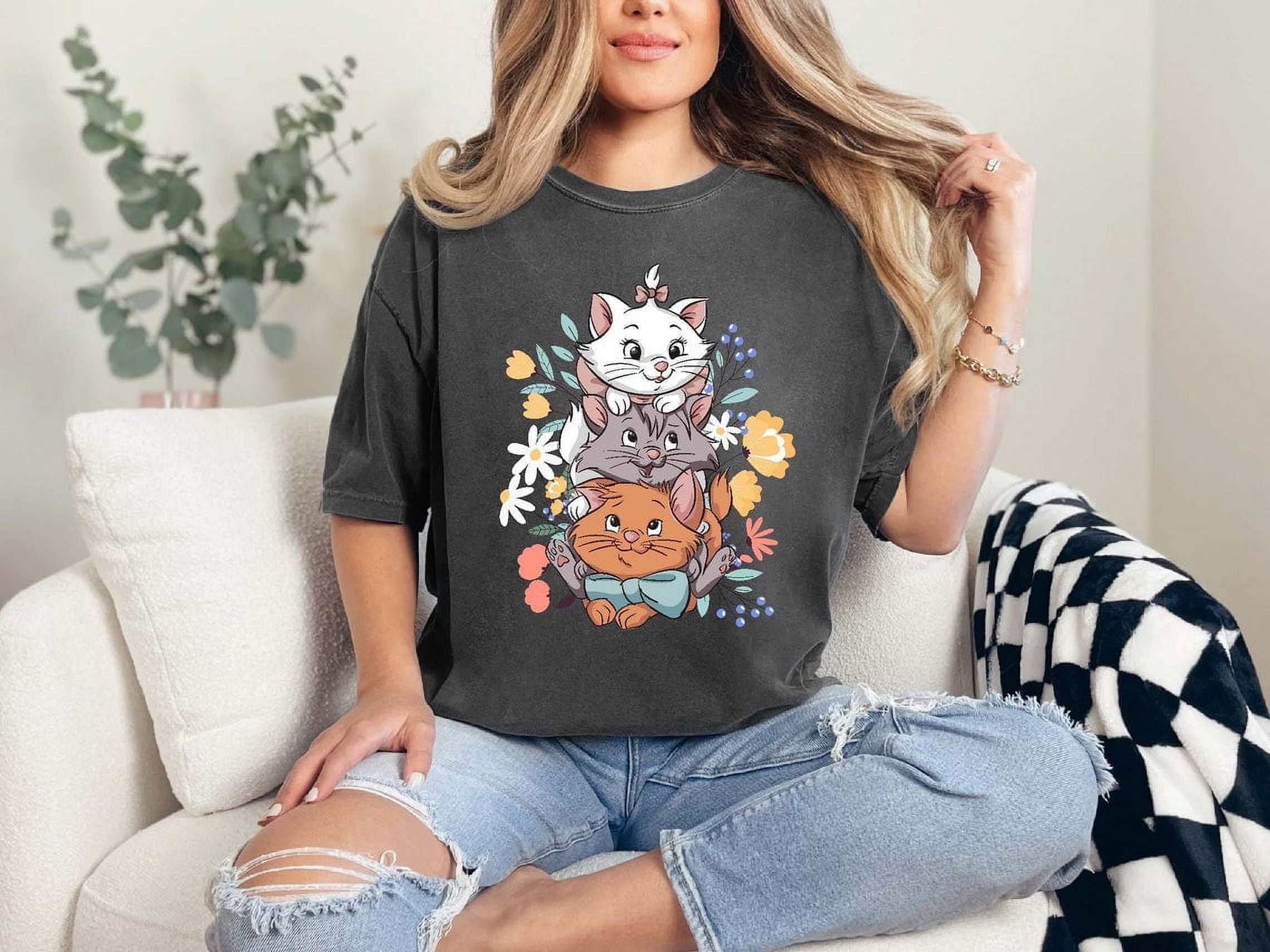 The Aristocats Floral Flower Shirt, Berlioz Toulouse Marie, Disney Cats ...