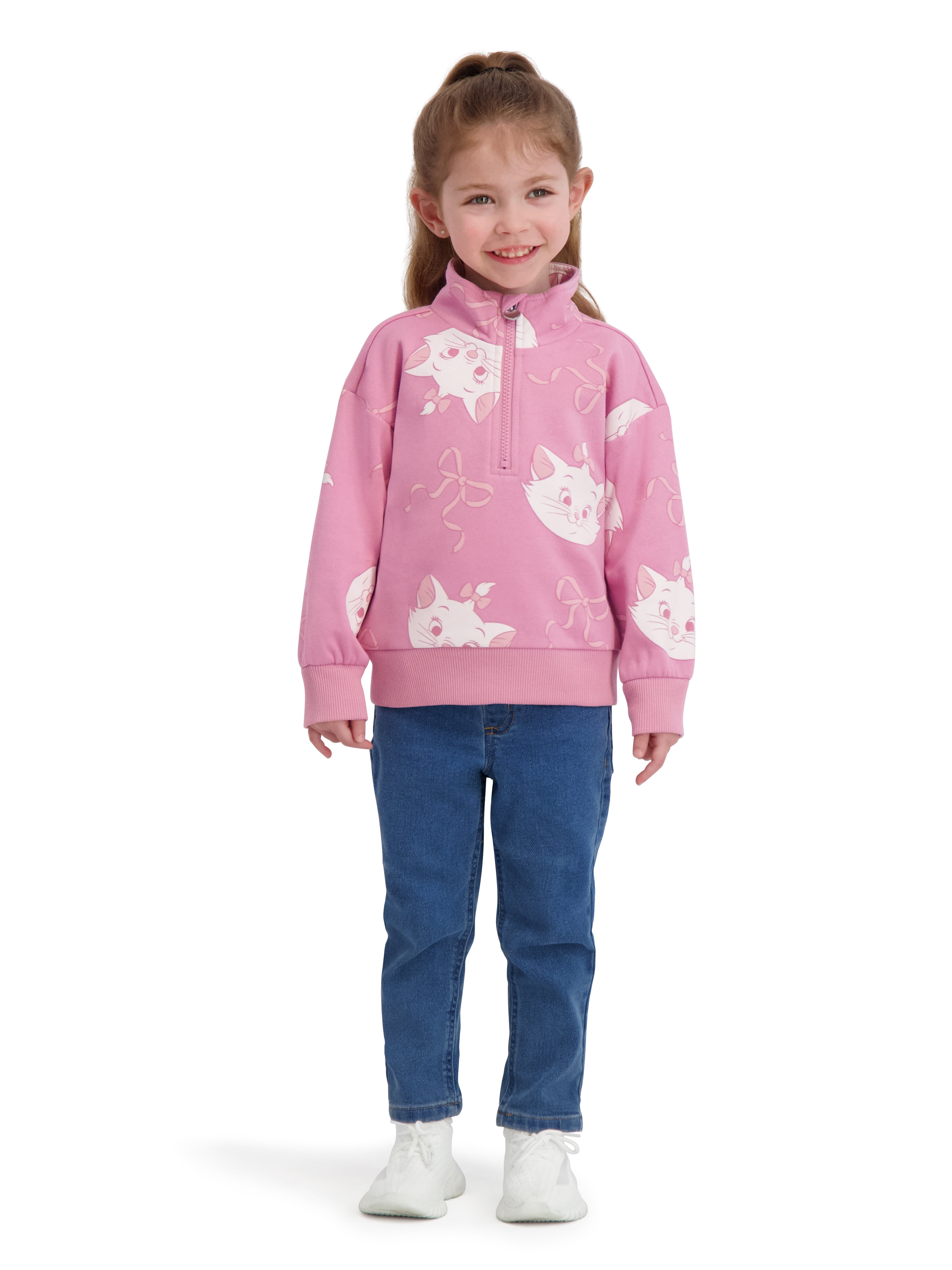 The Aristocats Toddler Girls Quarter Zip Top, Sizes 12 Months - 5T ...