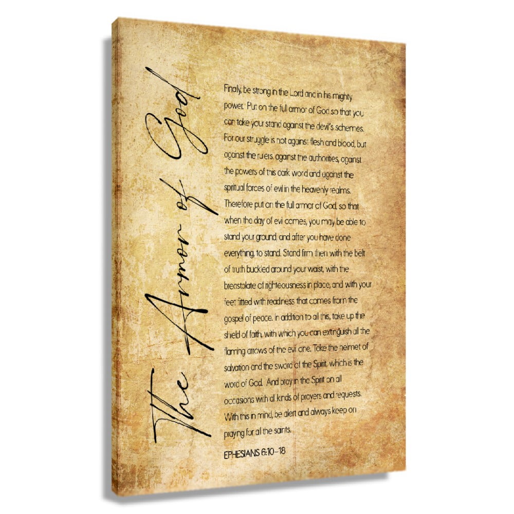 The Armor of God Ephesians 610–18 Bible Quote Wall Art Scripture ...