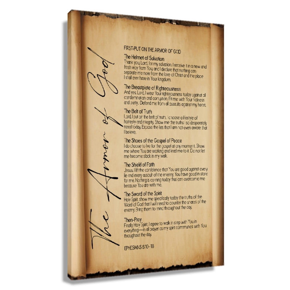The Armor of God Prayer Ephesians 6 10–18 Bible Verse Wall Art Vintage ...
