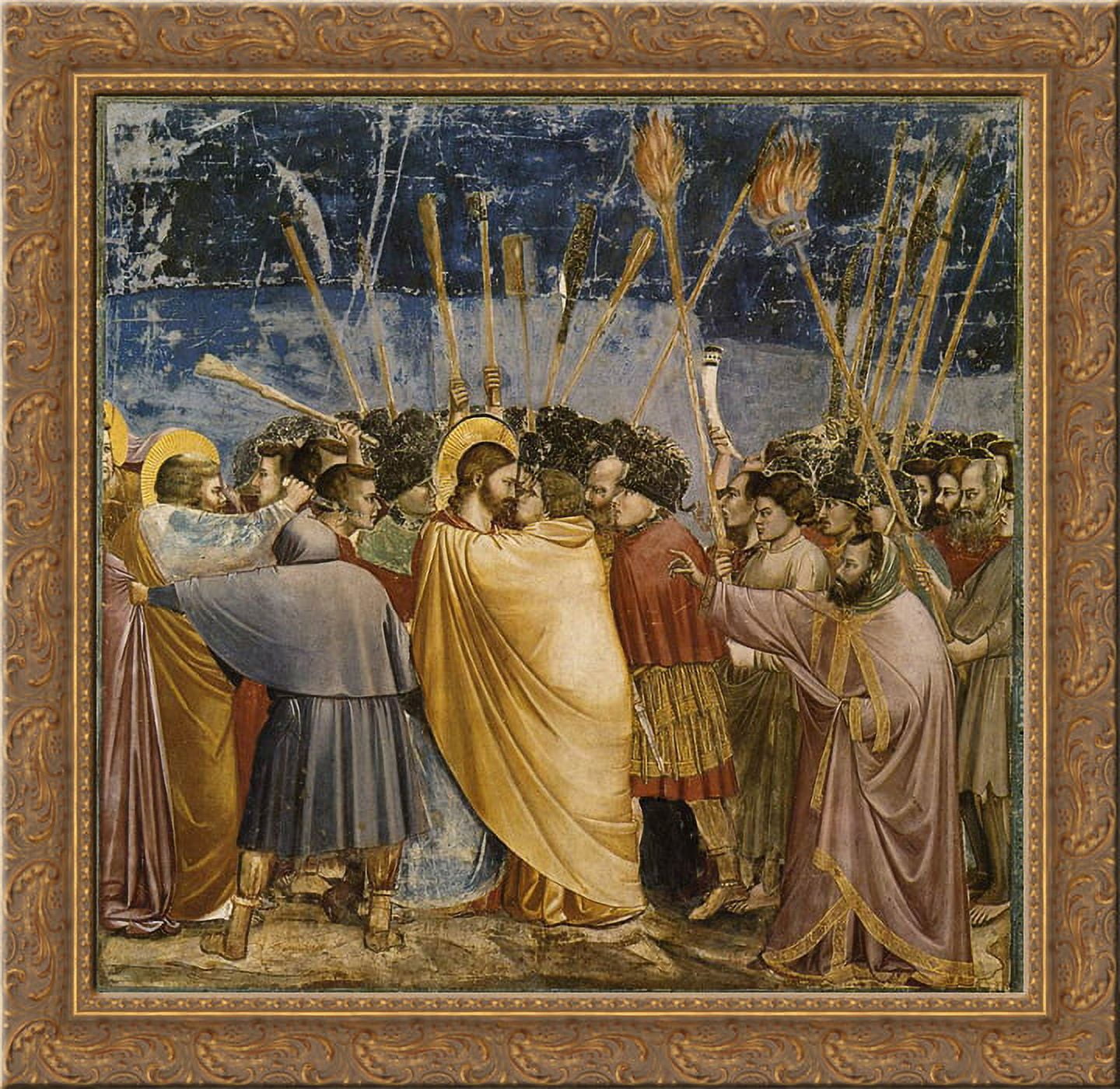 The Arrest of Christ (Kiss of Judas) 20x20 Gold Ornate Wood Framed ...