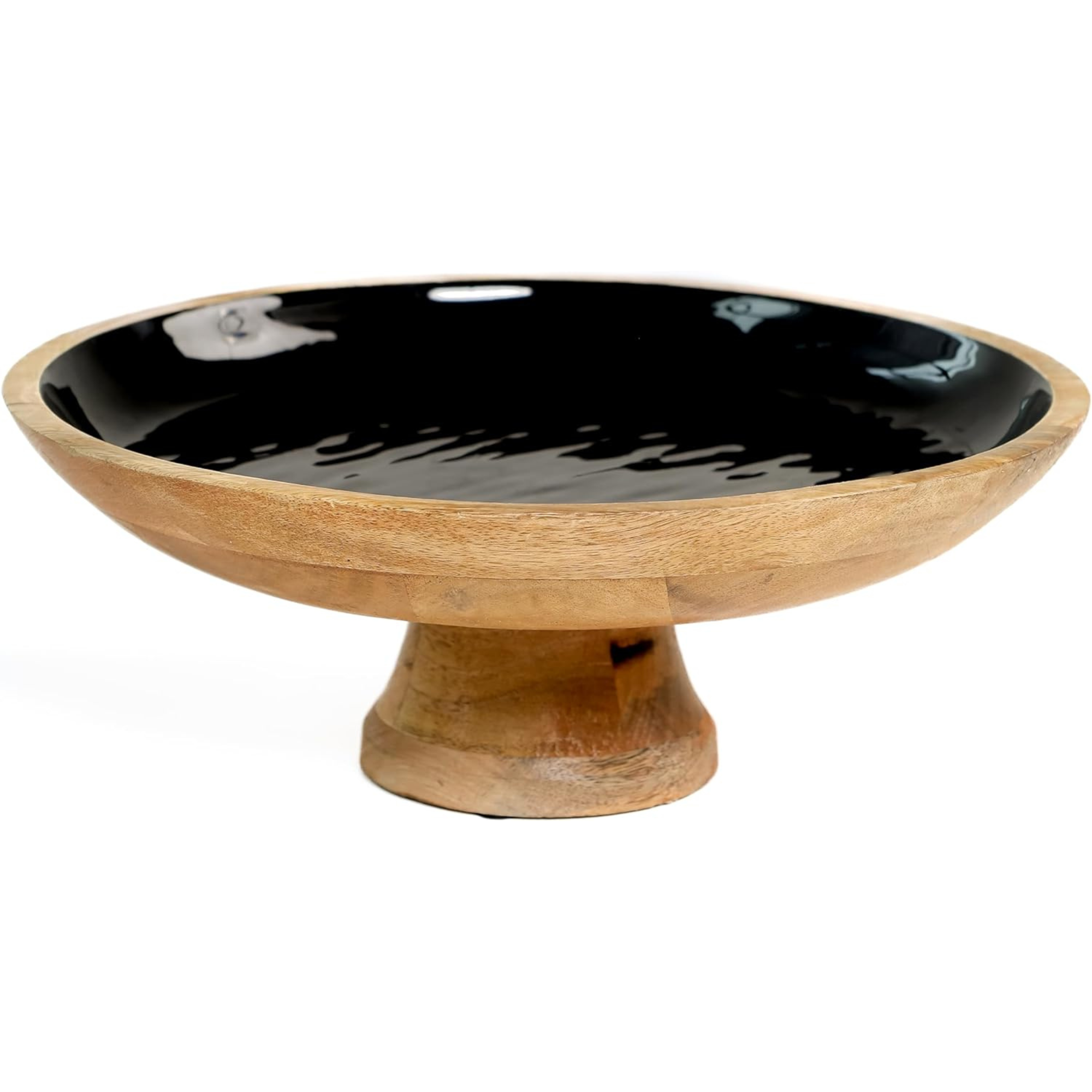 The Art Box 12-inch Wooden Fruit Bowls Farmhouse Decor, Kitchen Counter ...