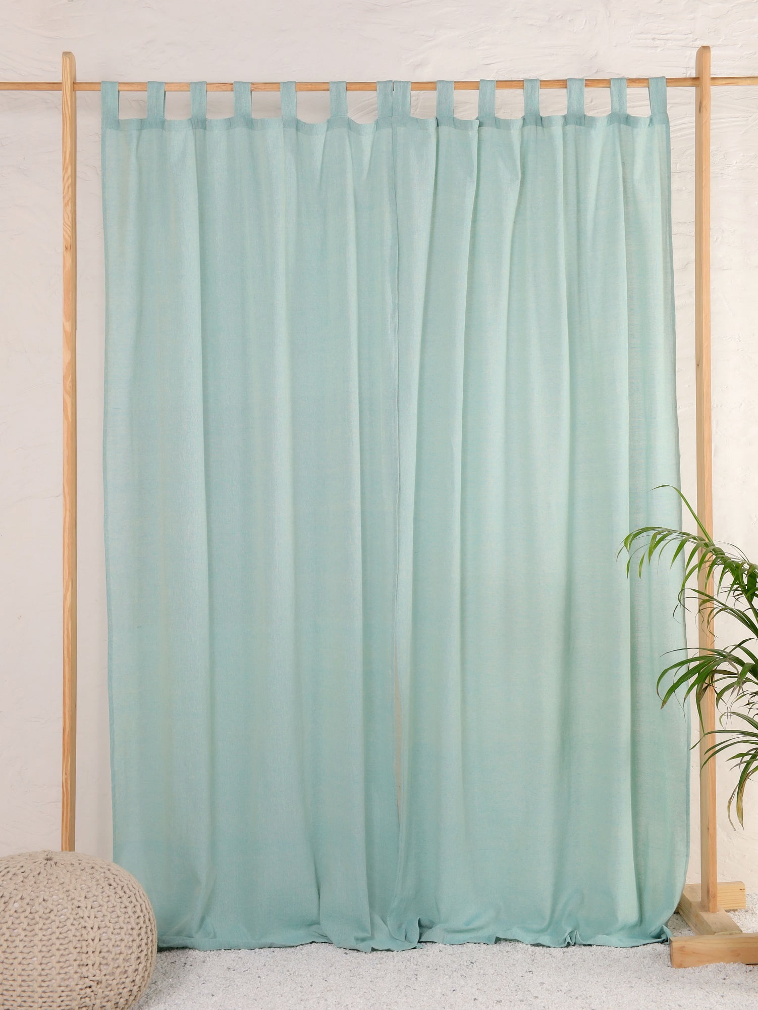 The Art Box Linen Curtains for Living Room Bedroom 36 Inch Shadow Green ...