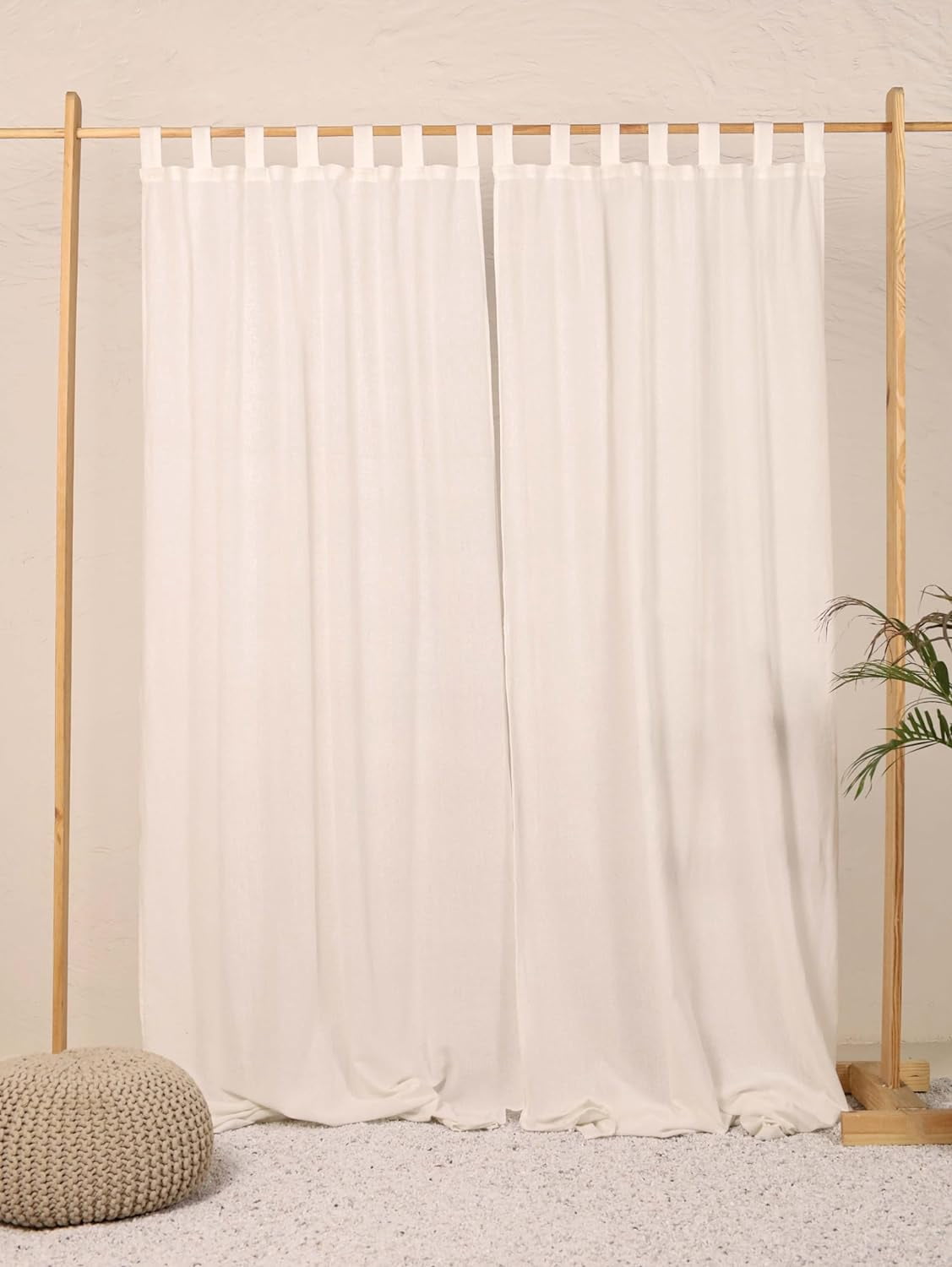 The Art Box Linen Tab Top Curtains 35w x 84l inchGauze Linen Blended ...