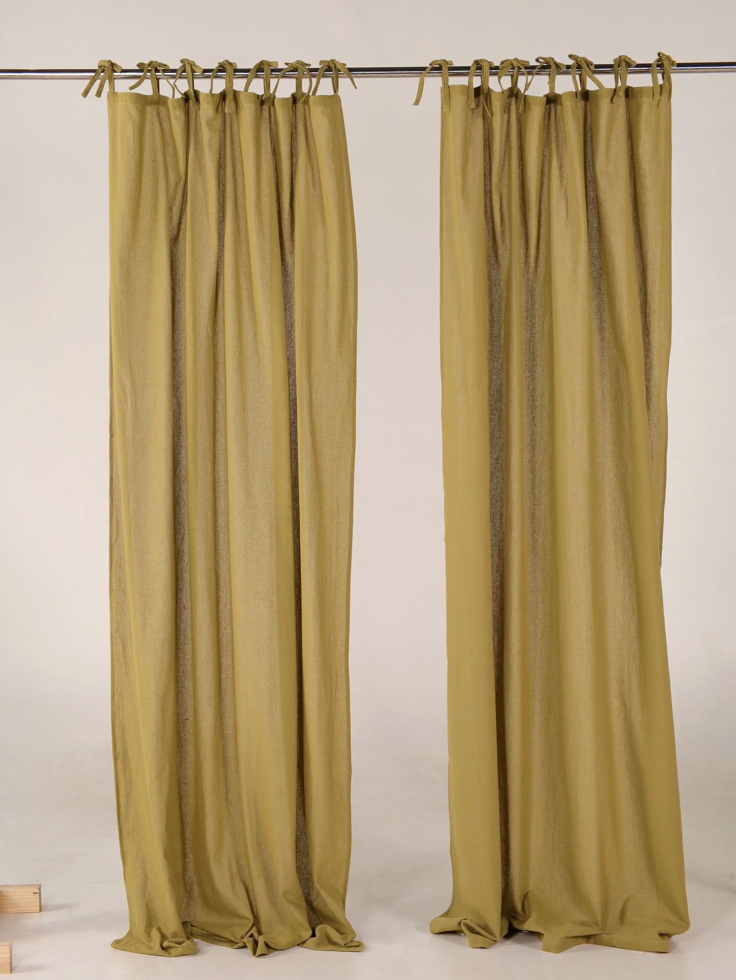 The Art Box Solid Linen Curtains 36 Inches Long 2 Pack, Gauze Linen ...