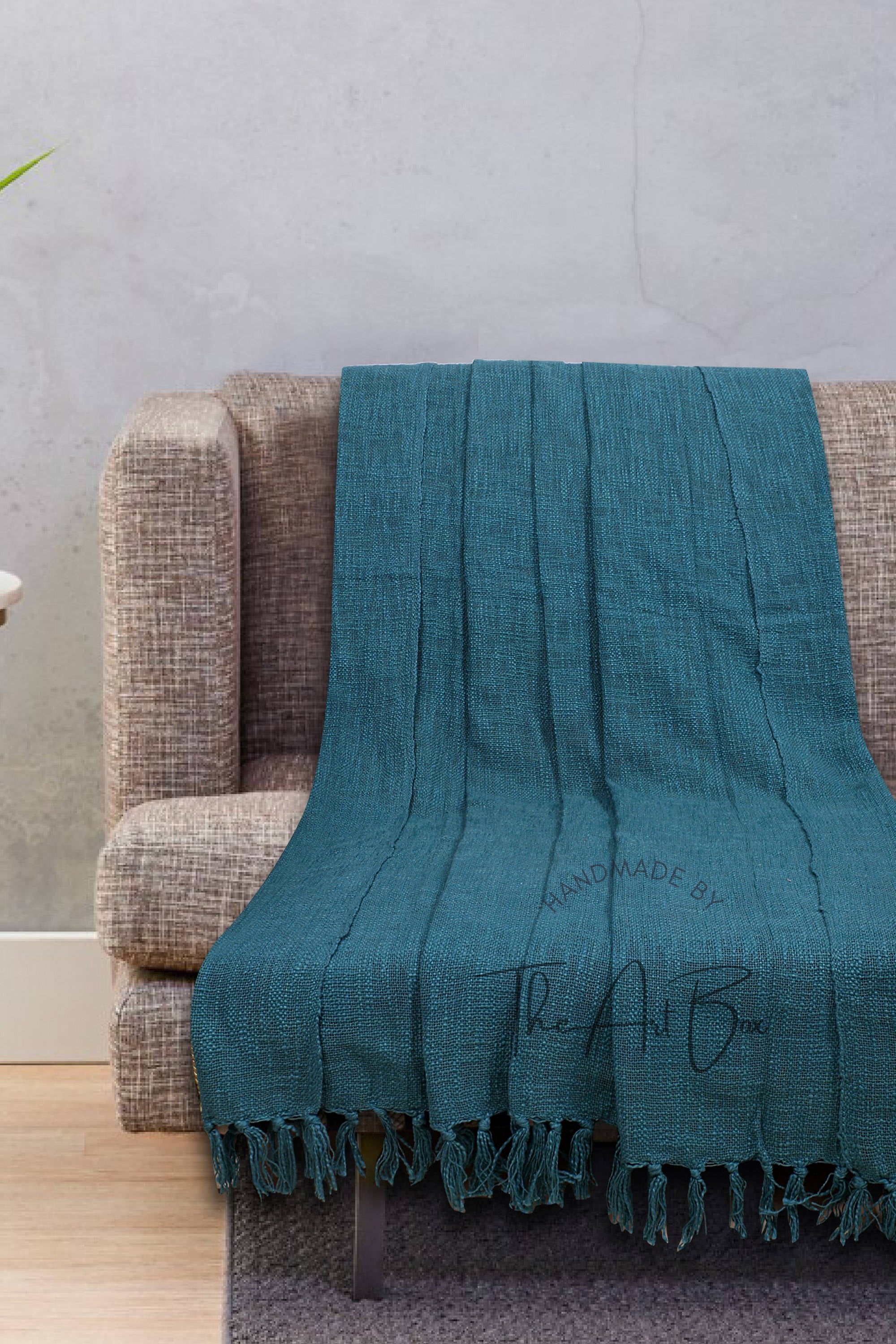 The Art Box Solid Throw Blanket, Cotton Throws for Bed Sofa Couch Chair ...