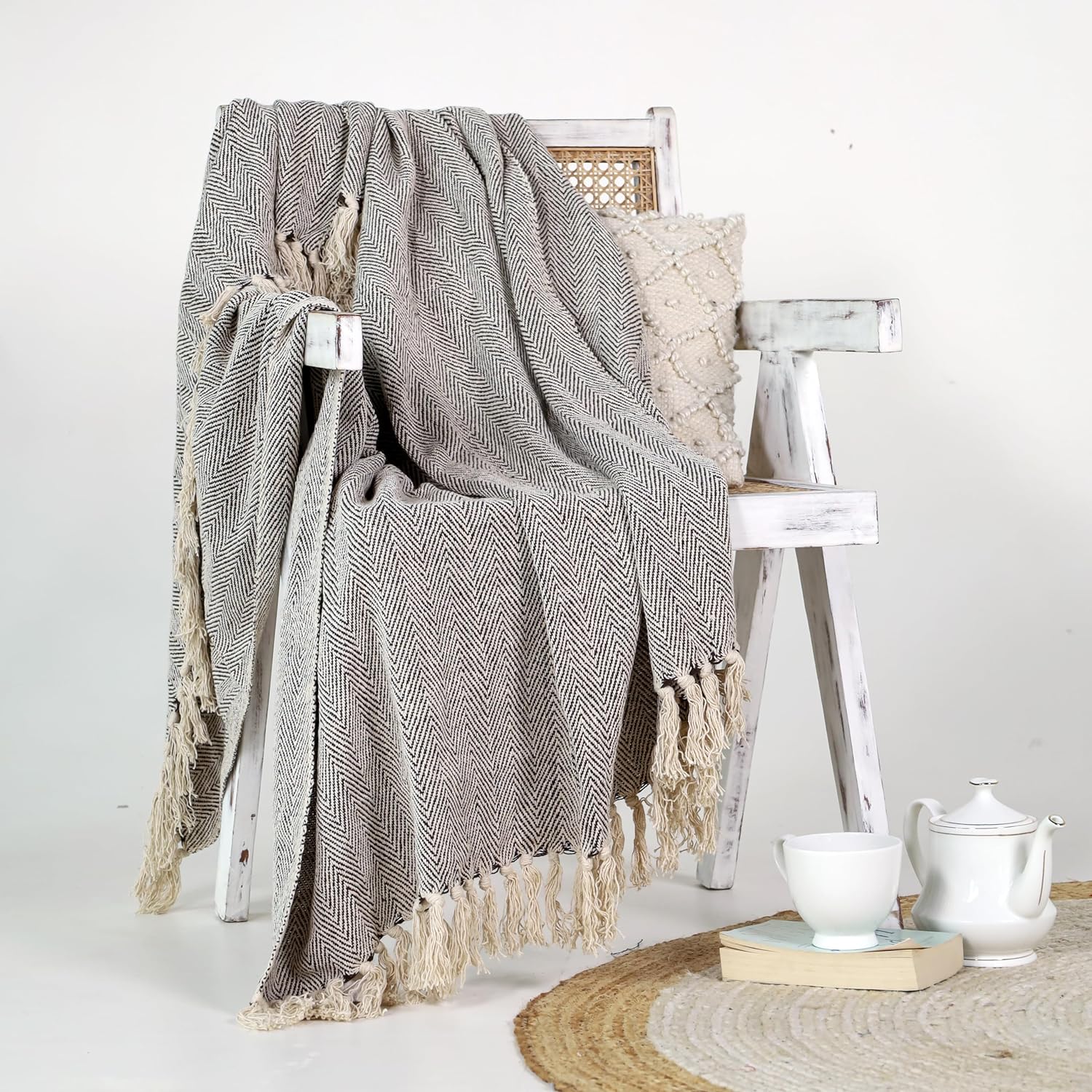 The Art Box Throw Blankets, 50 x 60 inche Dark Brown, Bohemian Boho ...