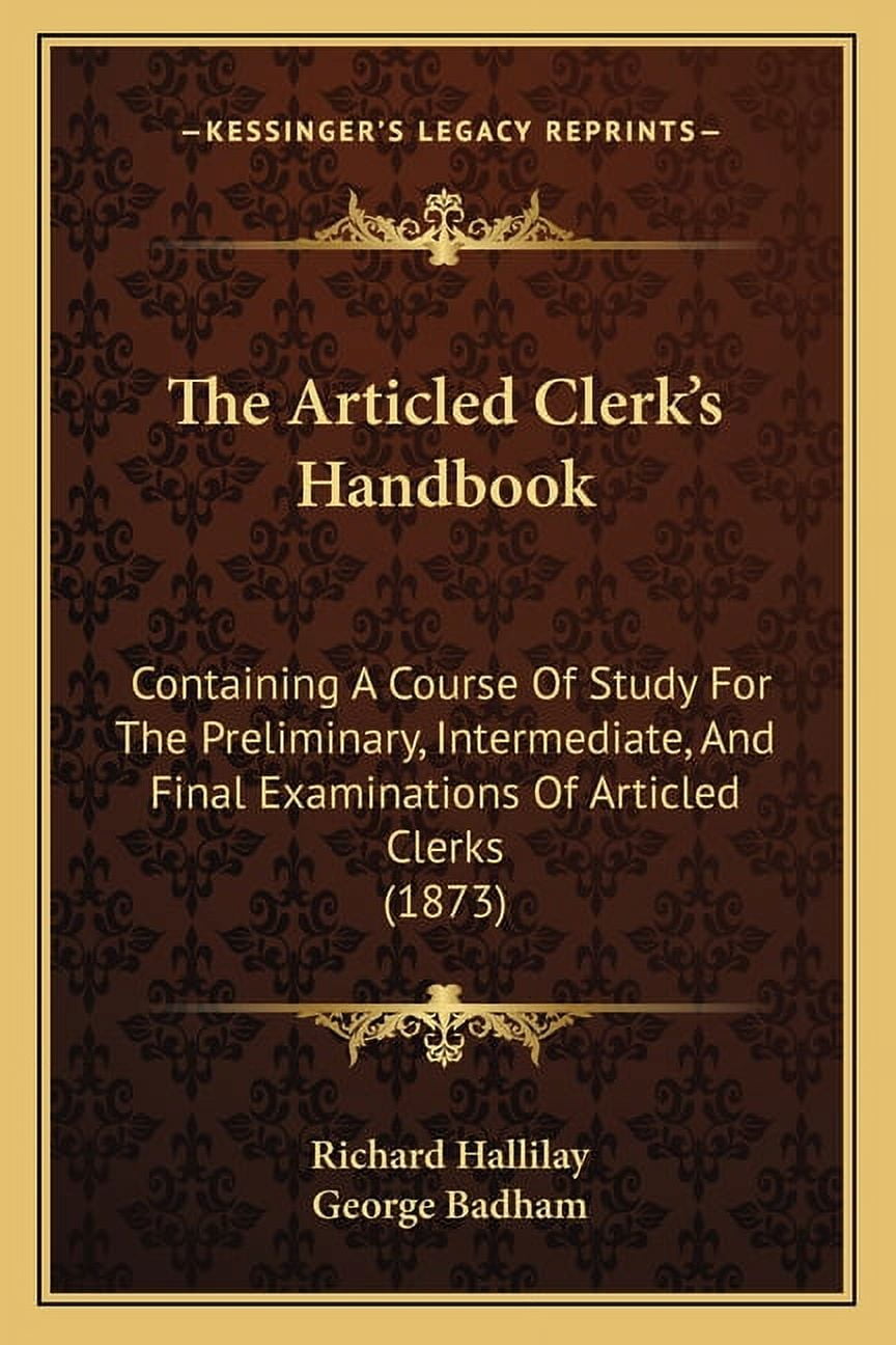 The Articled Clerk's Handbook (Paperback) - Walmart.com