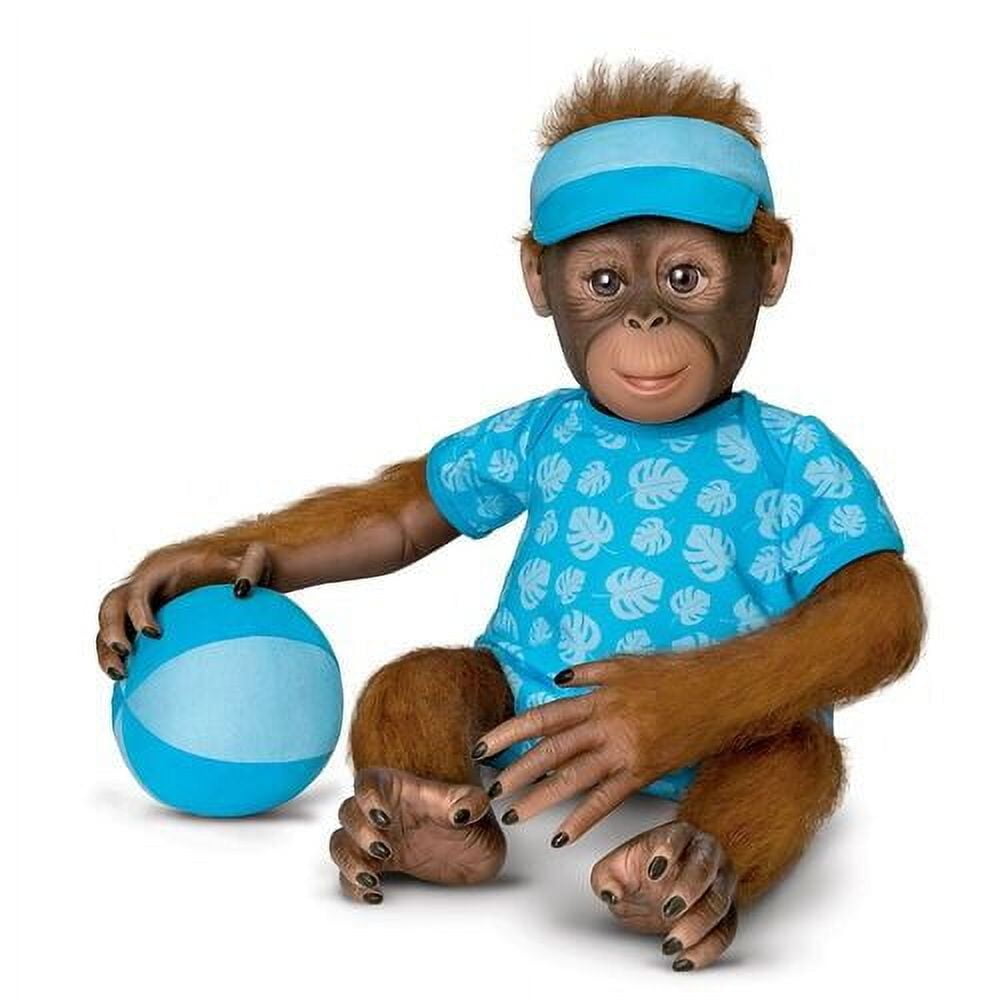 Ashton-Drake Galleries Abe Hugs RealLife Baby Boy Monkey Doll, Weighted ...