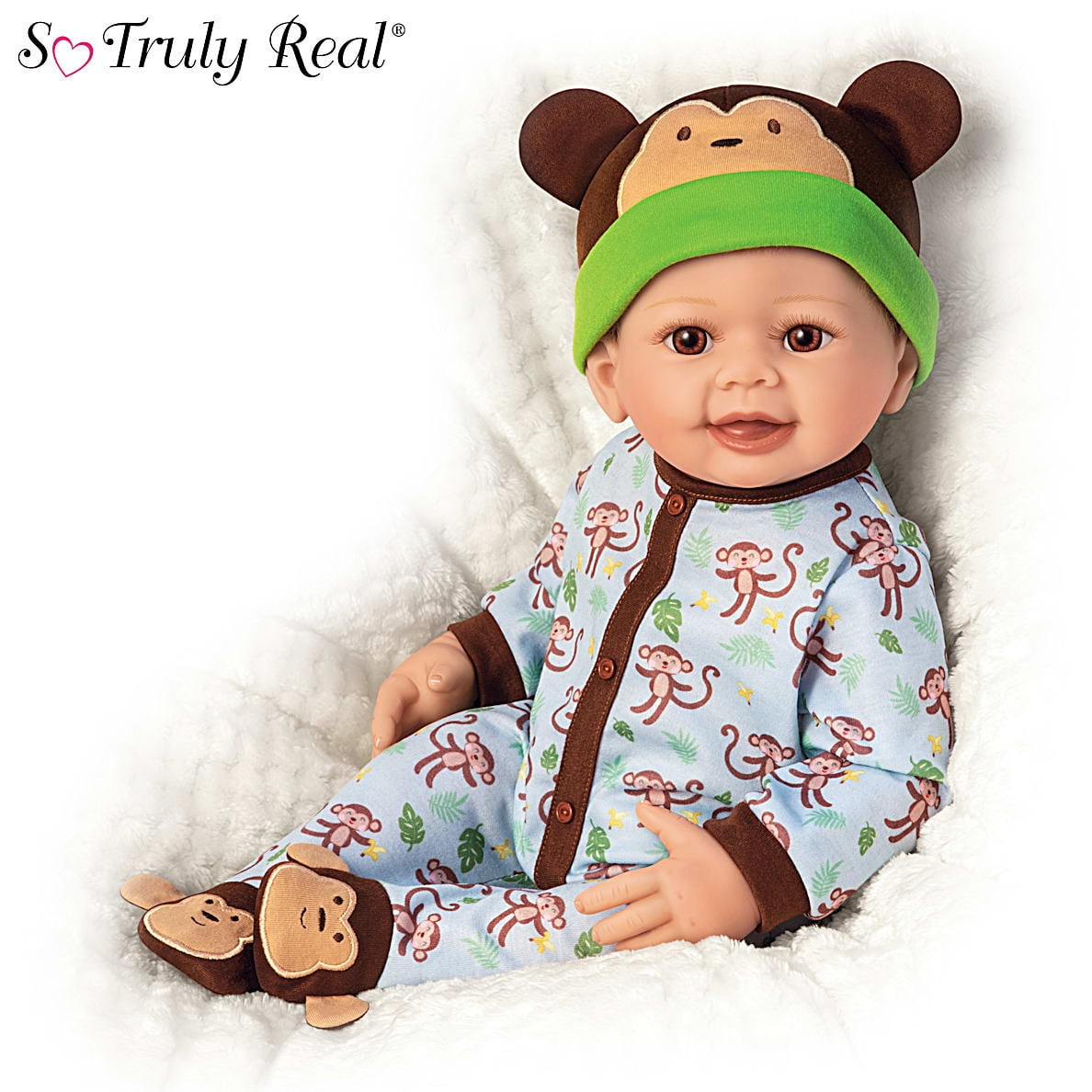 The Ashton-Drake Galleries Lucas Monkey-Themed Lifelike Baby Doll ...