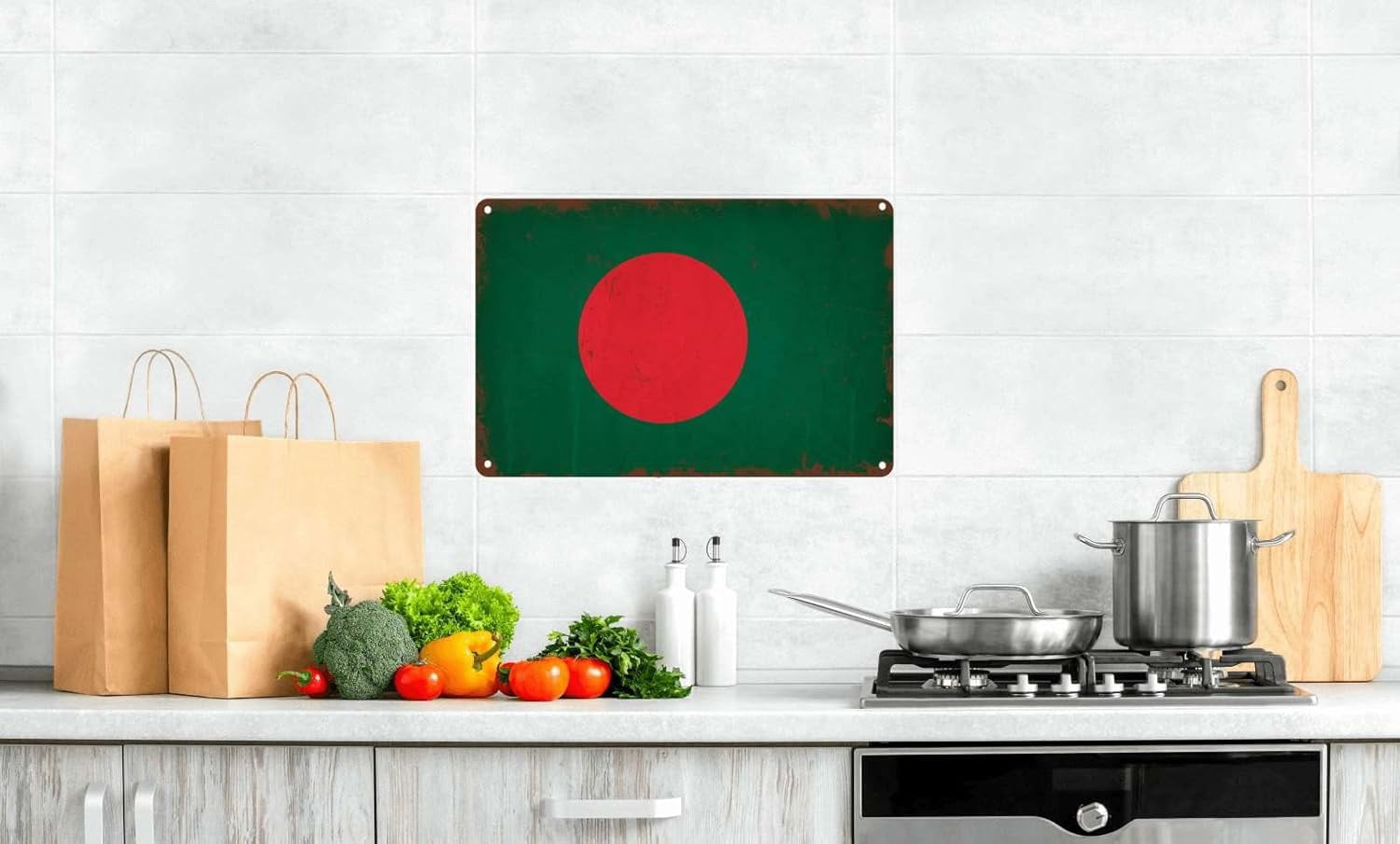 The Asian Country Flags of Bangladesh Metal Tin Sign 8x12 Inch ...