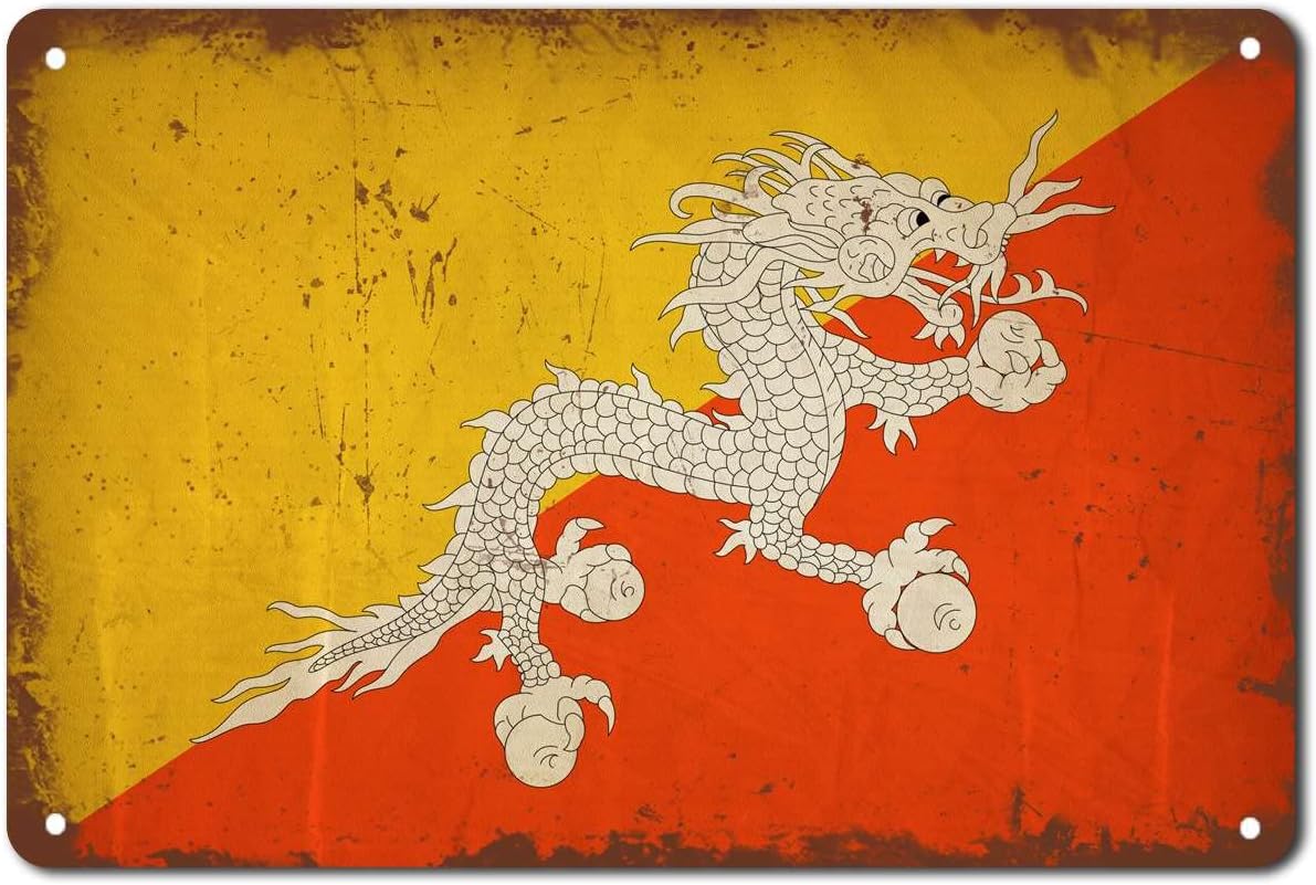 The Asian Country Flags of Bhutan Metal Tin Sign 8x12 Inch - Walmart.com