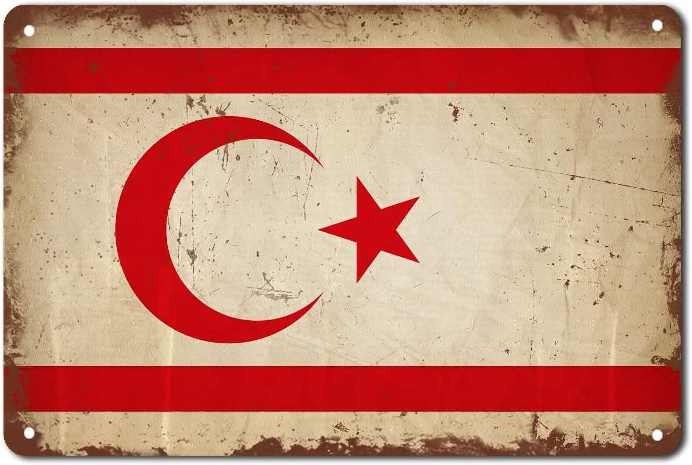 The Asian Country Flags of Turkish_Republic_of_Northern_Cyprus Metal ...