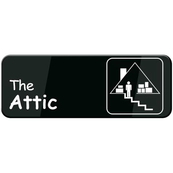 The Attic Sign, 10"X3" Acrylic Warning Sign, Door Wall Labels Sign For ...
