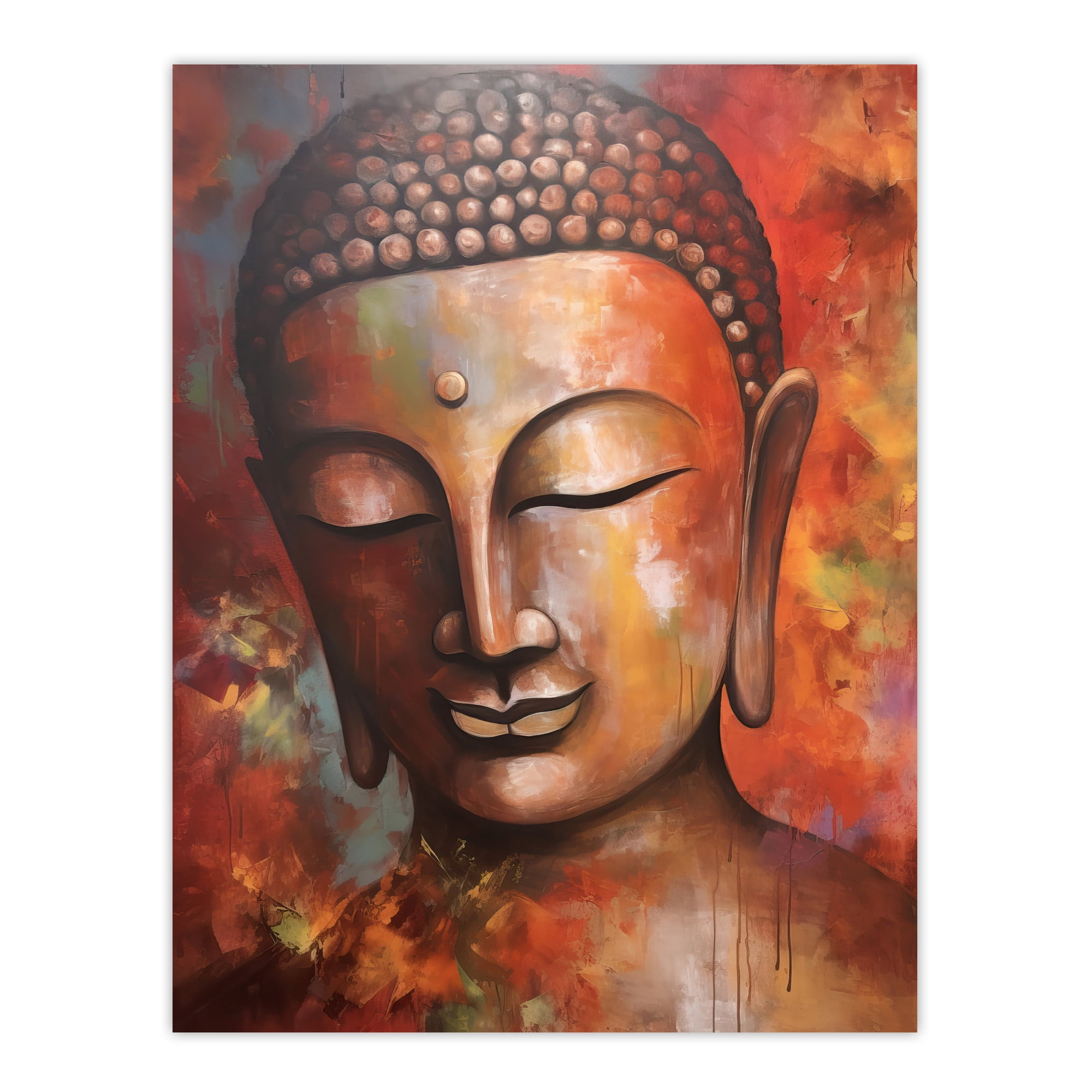 The Autumn Buddha Meditate Buddhist Statue Acrylic Painting Relaxation ...