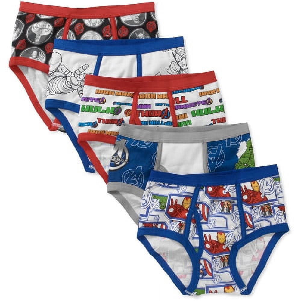 Marvel Avengers Boys' 5-Pack Briefs, Kids' Superhero Underwear Sizes 4 ...
