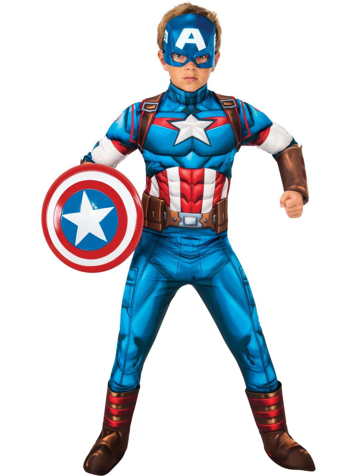 The Avengers Captain America Deluxe Boy's Costume, Small, Halloween ...