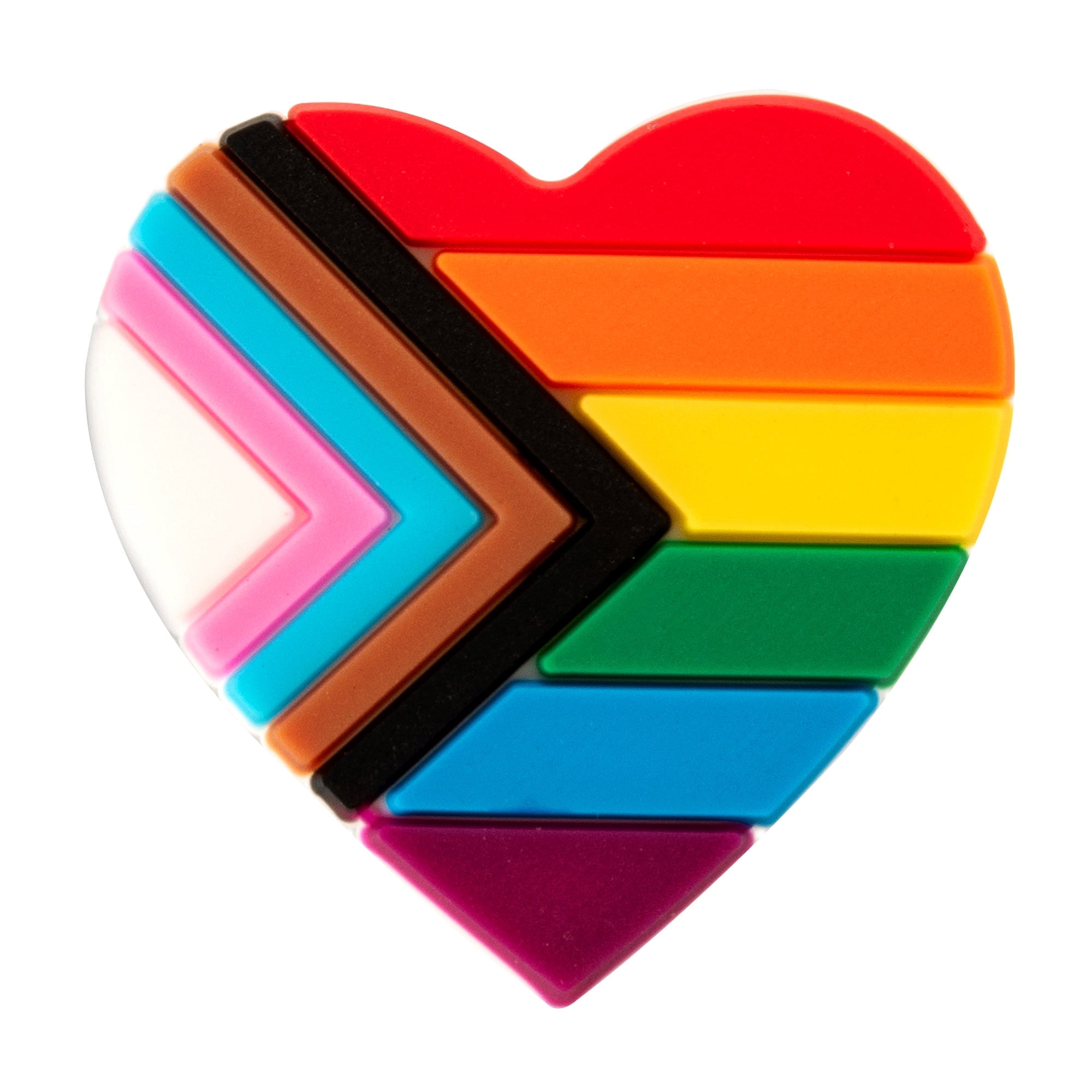The Awareness Company Daniel Quasar Flag Heart Silicone Pins – Rainbow ...