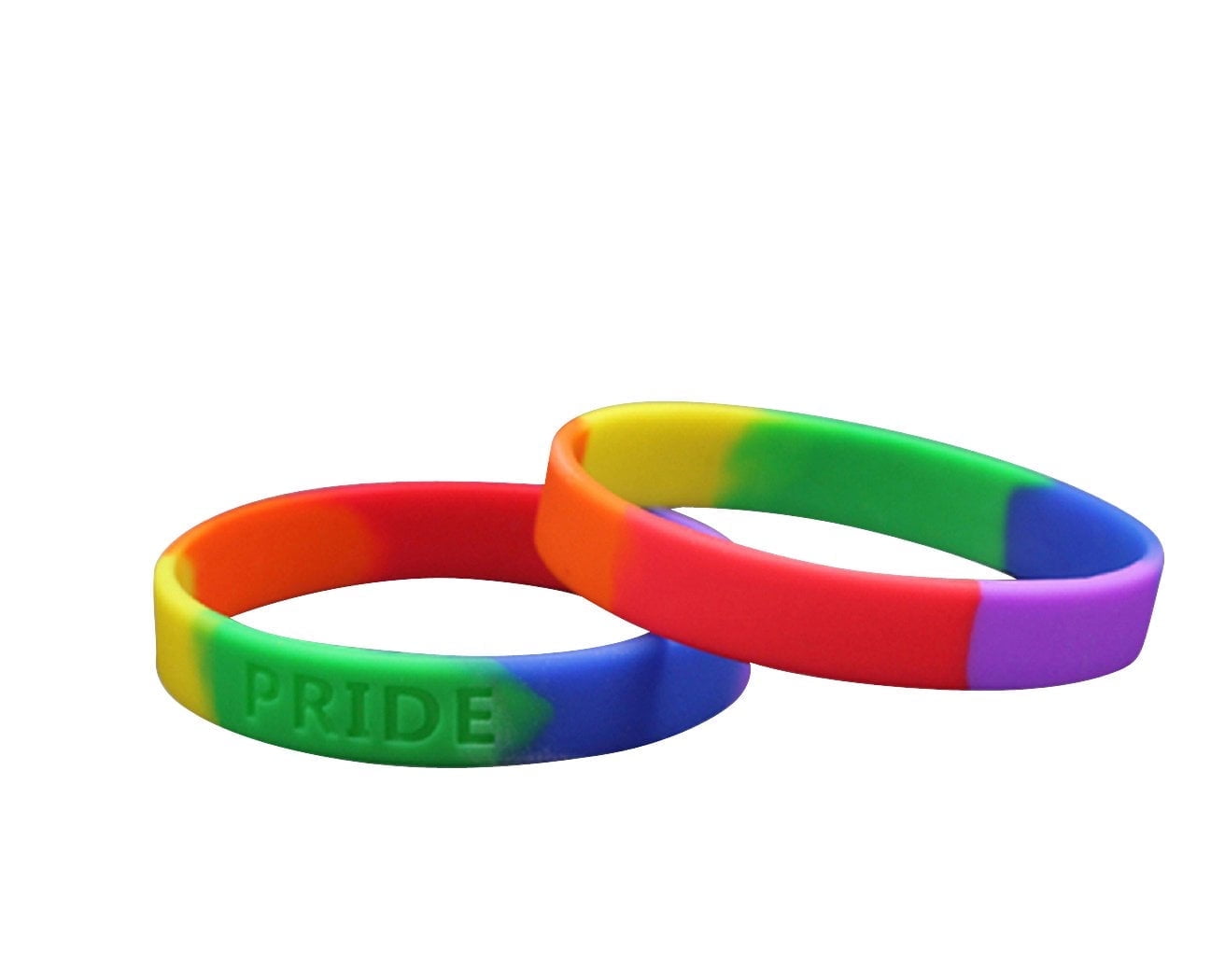 The Awareness Company LGBTQ+ Rainbow PRIDE Awareness Silicone Bracelets ...