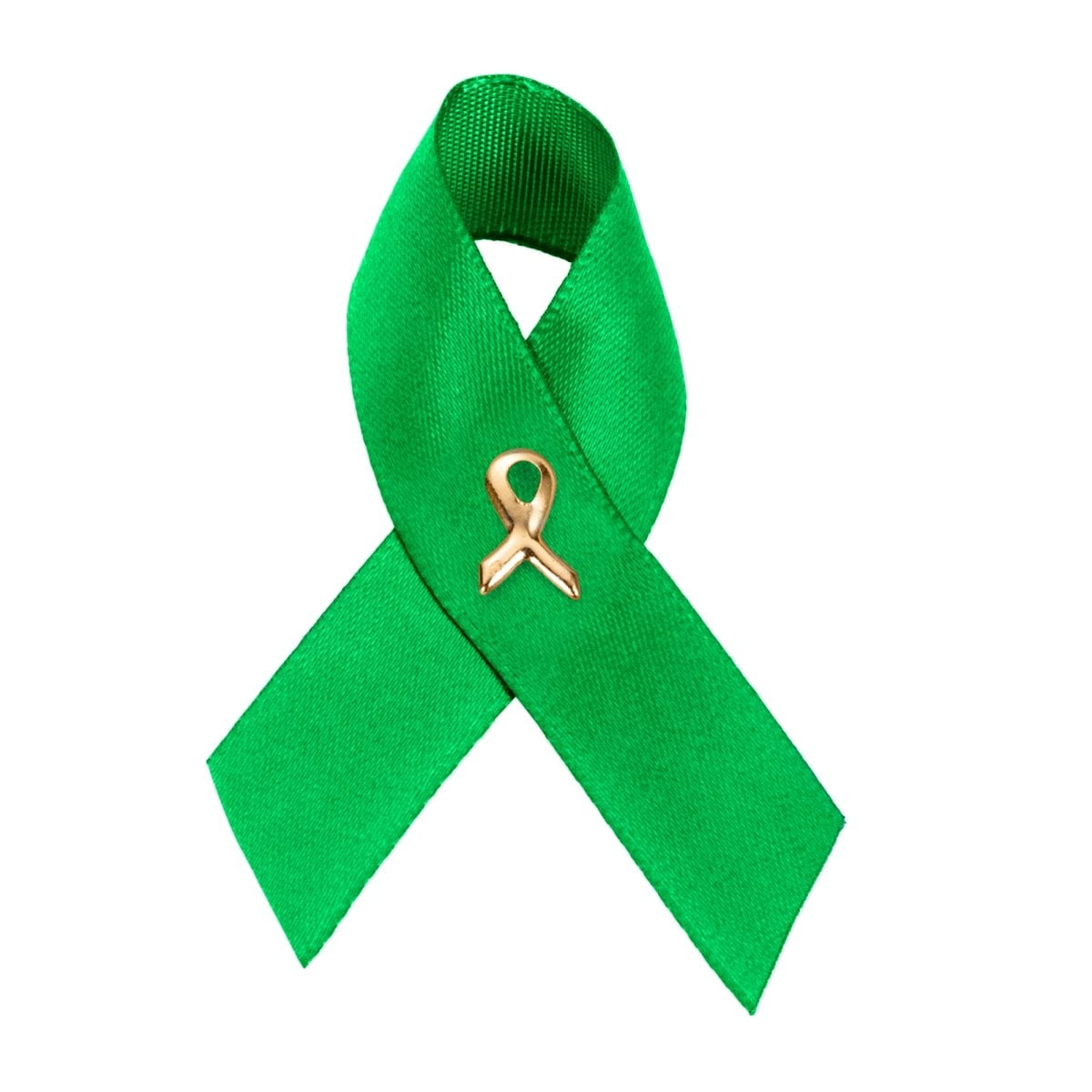 The Awareness Company Satin Mental Health Awareness Green Ribbon Pins ...