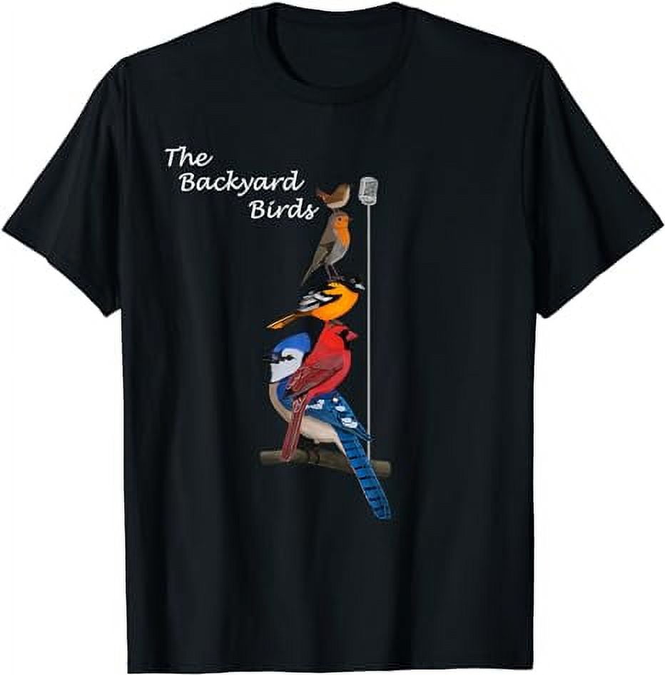 The Backyard Birds Blue Jay Cardinal Wren Bird Birdwatcher T-Shirt ...