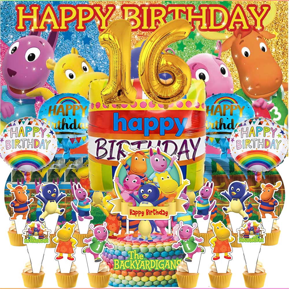 The Backyardigans 16th Tableware Balloons Cake Toppers Backdrop Banner ...