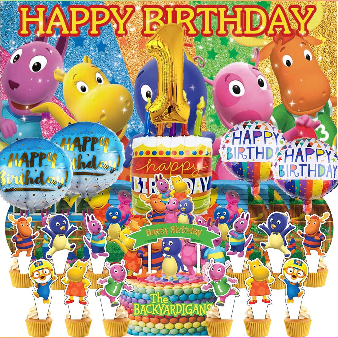 The Backyardigans 1st Tableware Balloons Cake Toppers Backdrop Banner ...