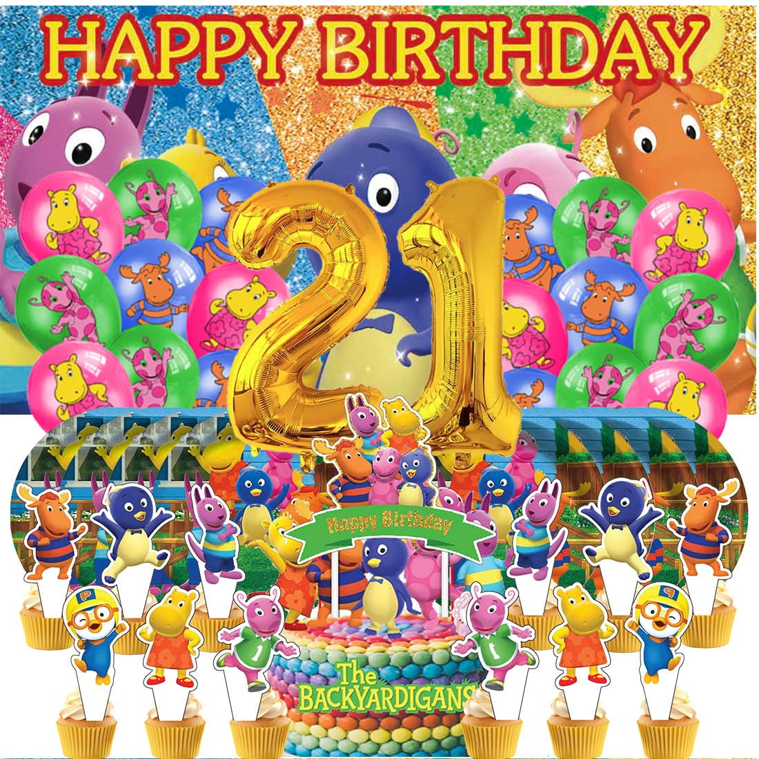 The Backyardigans Balloons Party Supplies 21th Decor Tableware Birthday ...