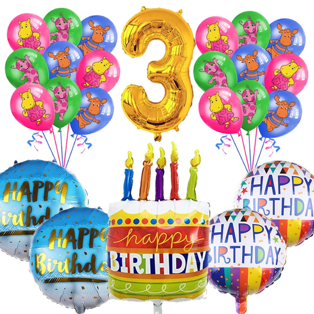 The Backyardigans Balloons Party Supplies 3rd Big Number Decorations ...