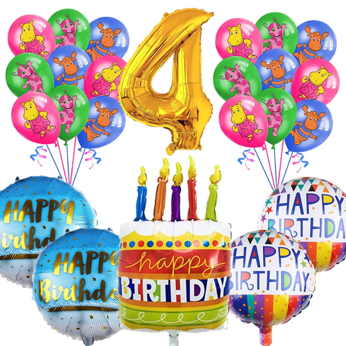 The Backyardigans Balloons Party Supplies 4th Big Number Decorations ...