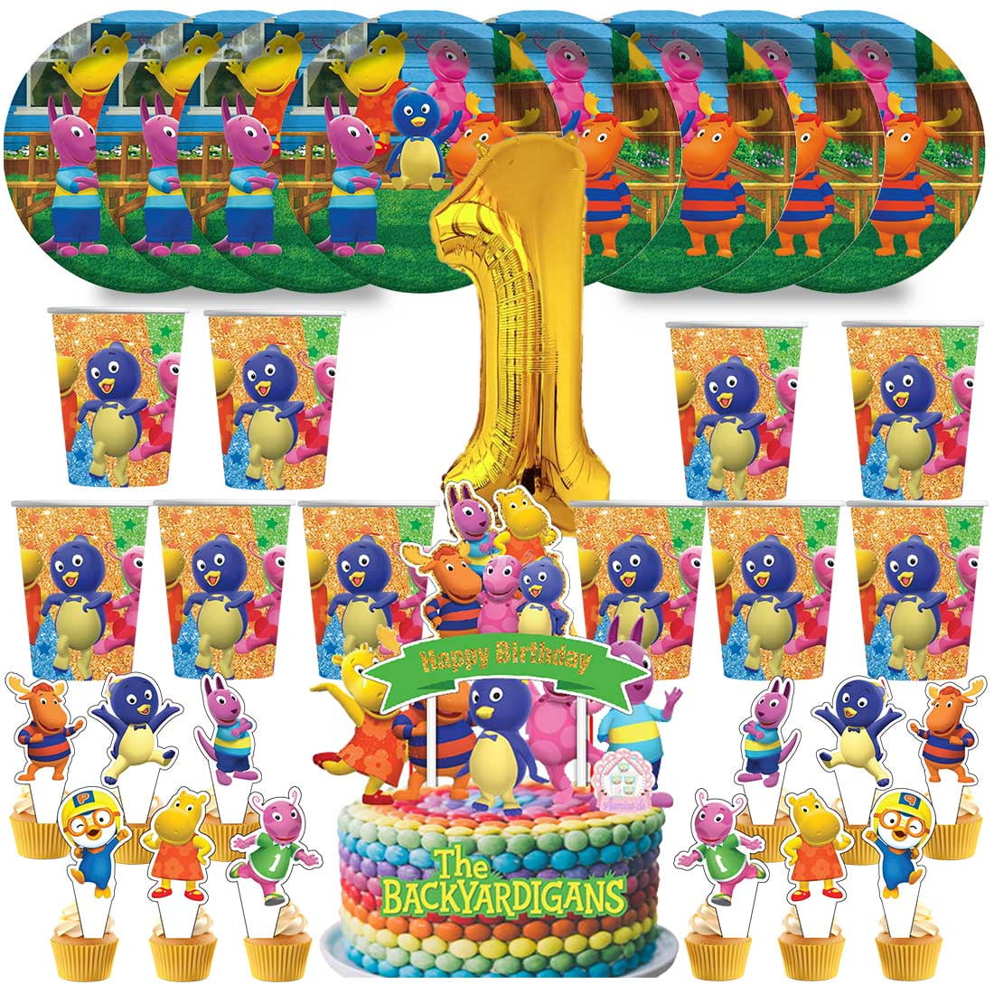 The Backyardigans Birthday 1st Cups Party Supplies Plates Fans ...