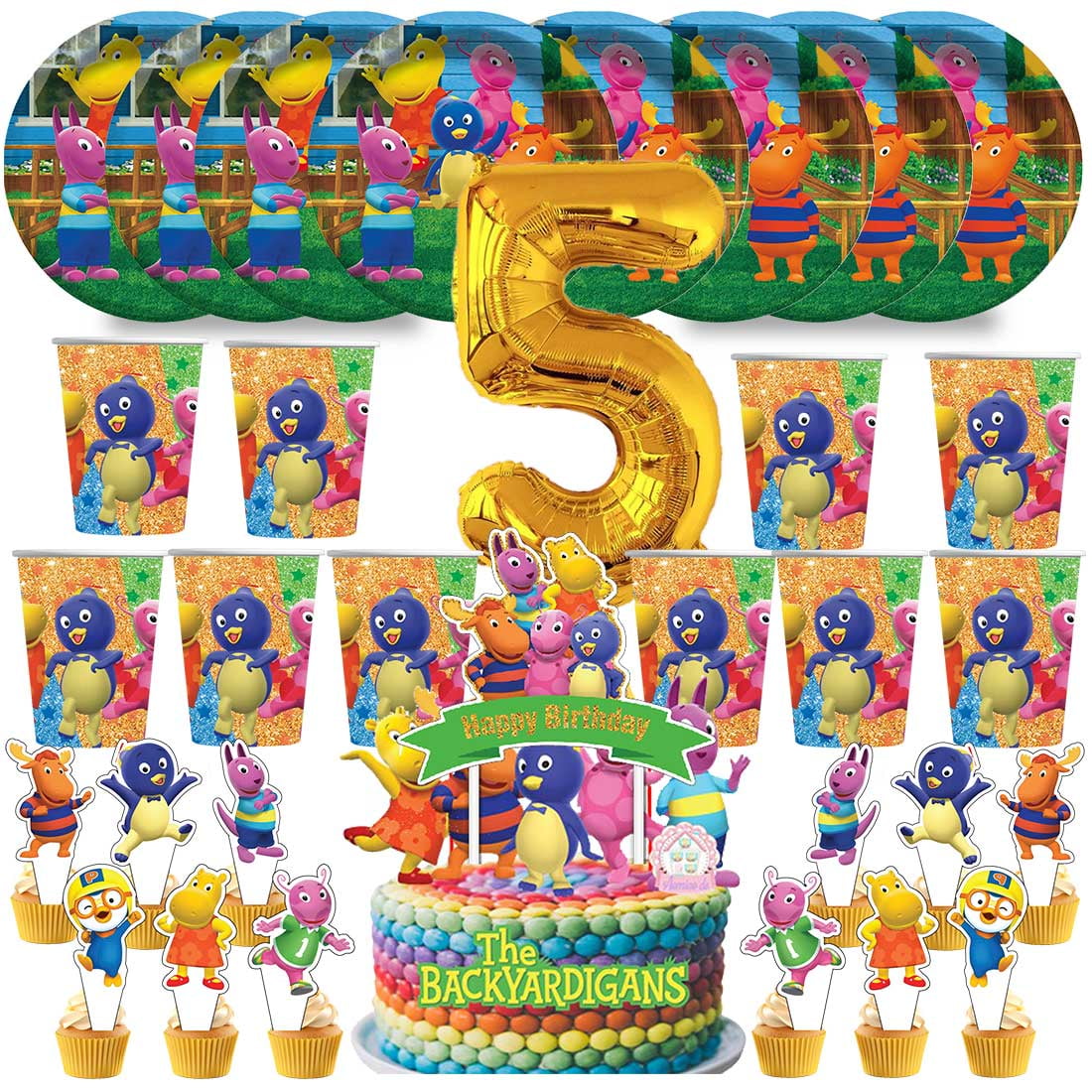 The Backyardigans Birthday 5th Cups Party Supplies Plates Fans ...
