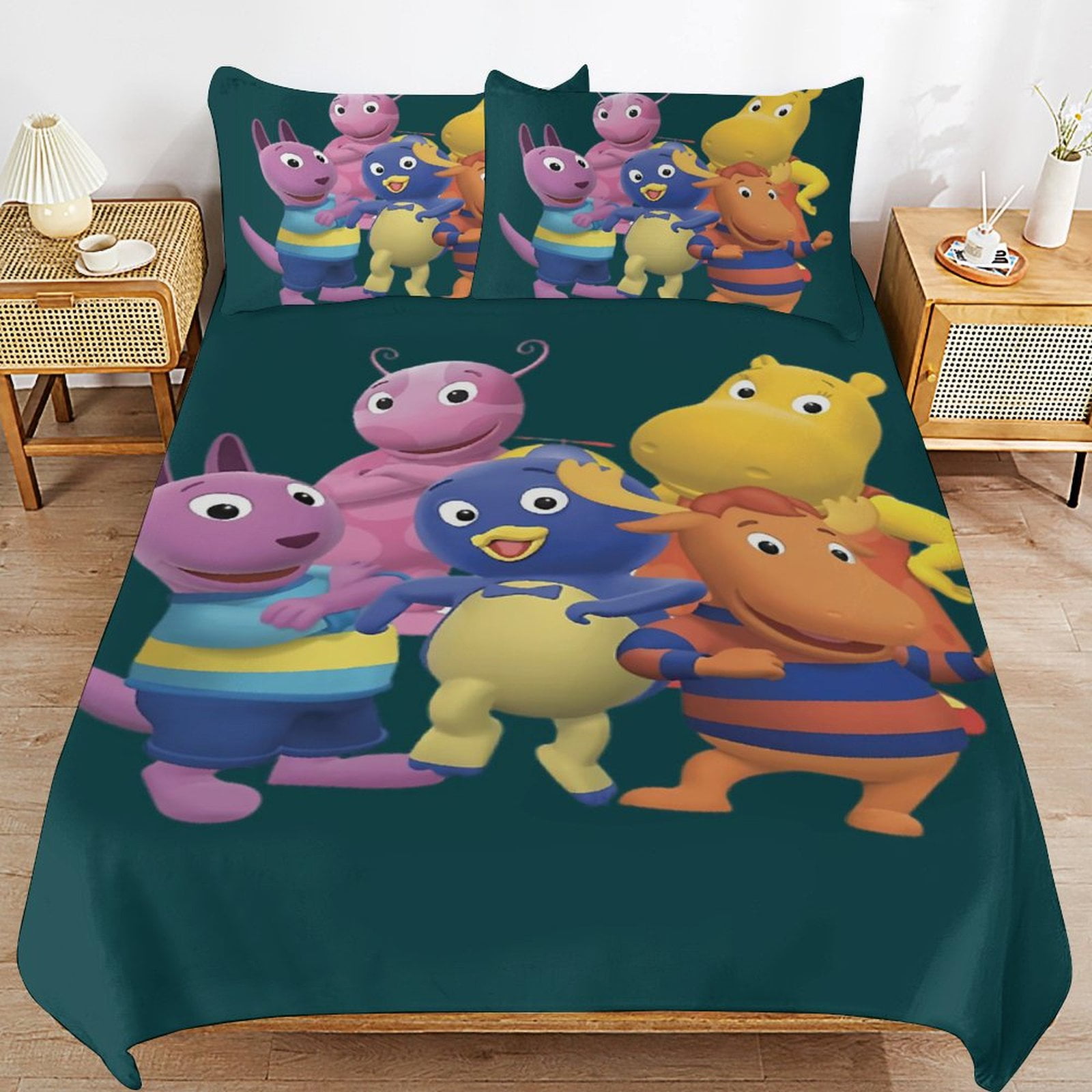 The Backyardigans Cartoon 3 Piece Bedding Set, Cute Anime Printed Duvet ...
