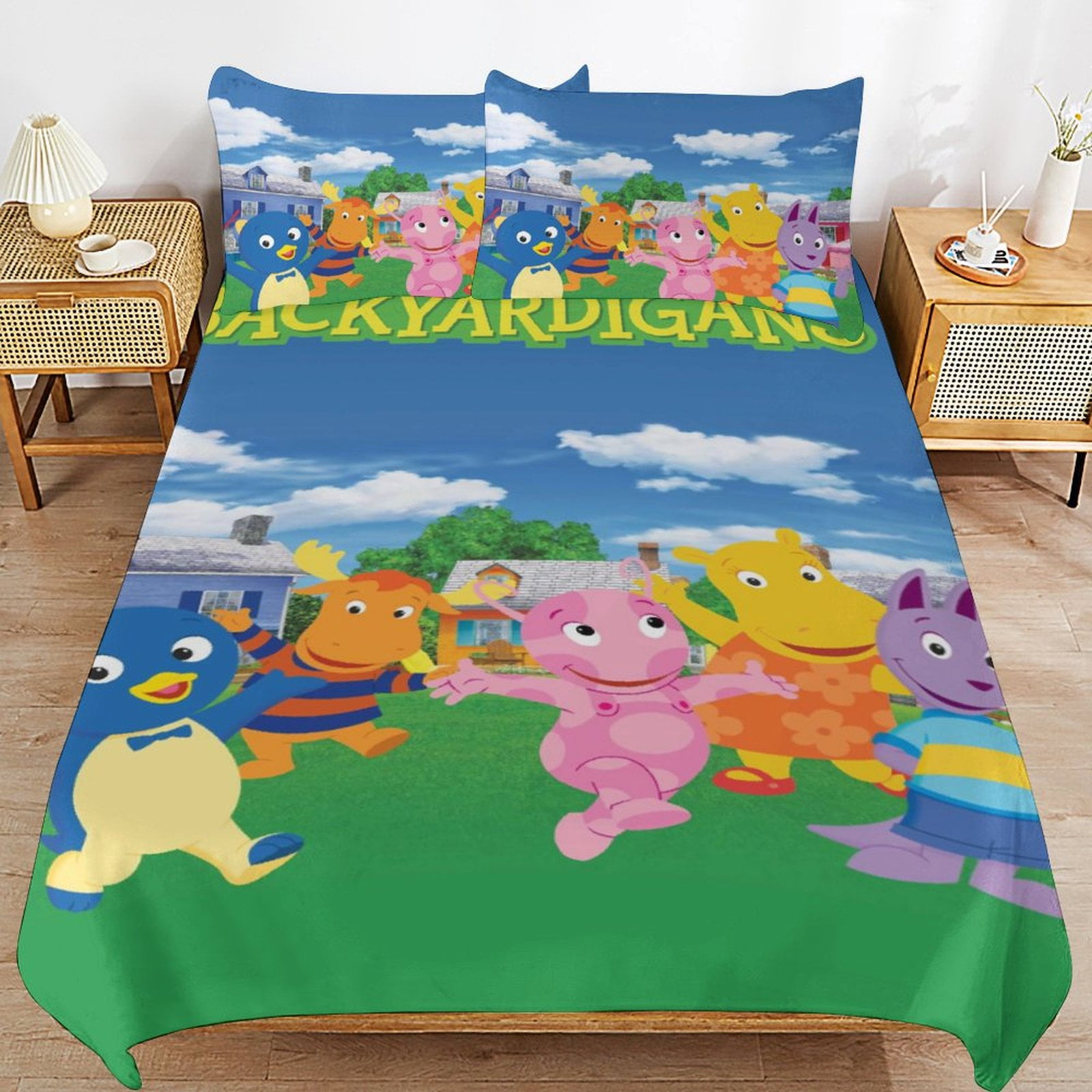 The Backyardigans Cartoon 3 Piece Bedding Set, Cute Anime Printed Duvet ...